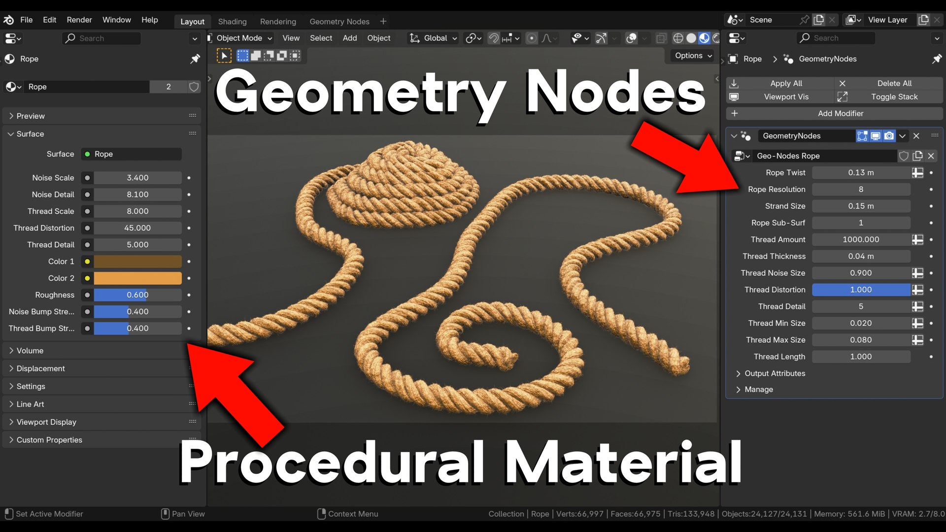 Customizable Rope - Geometry Nodes 3D Model - TurboSquid 2297650