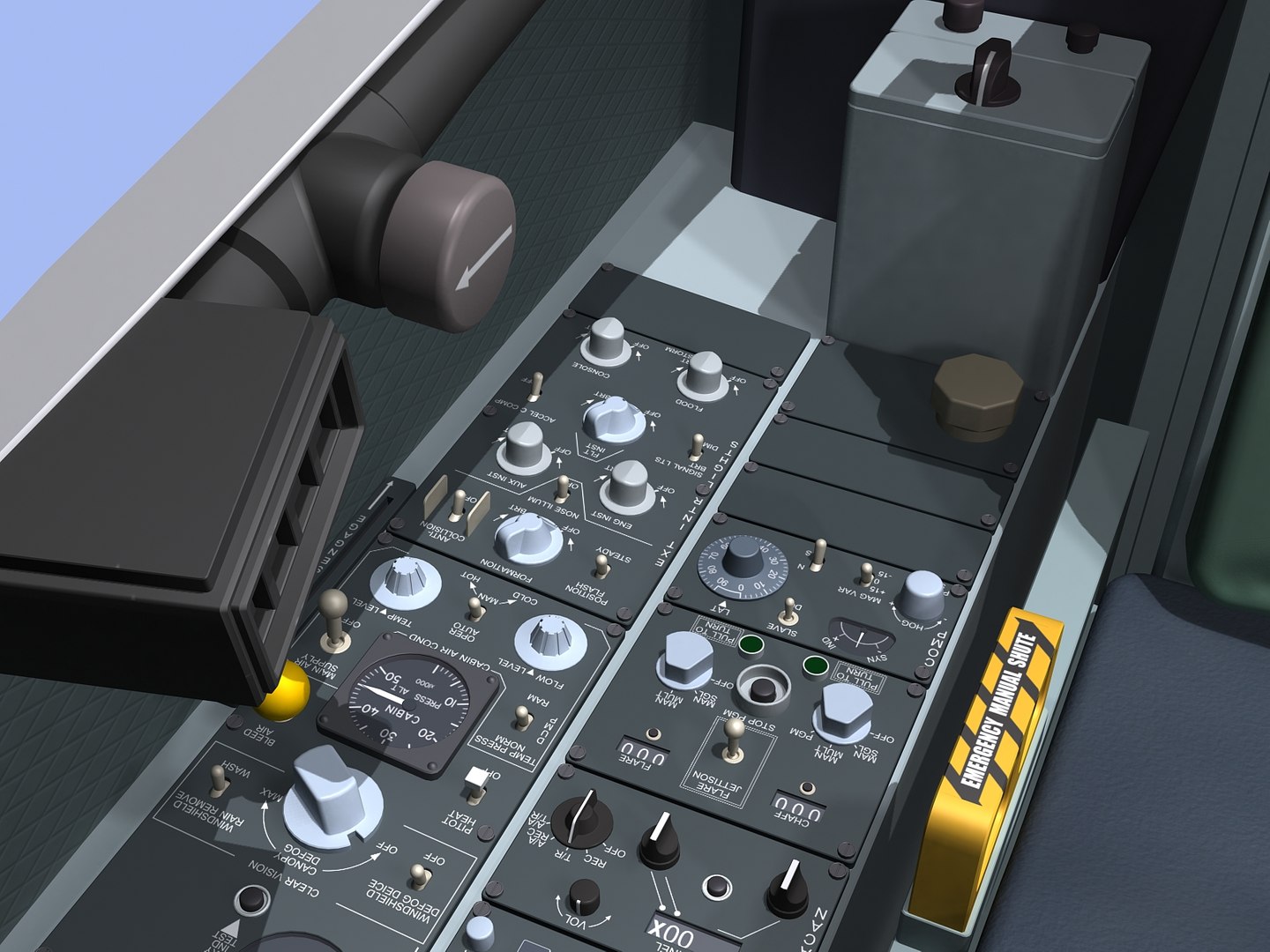 3ds Max A-10 Thunderbolt Cockpit