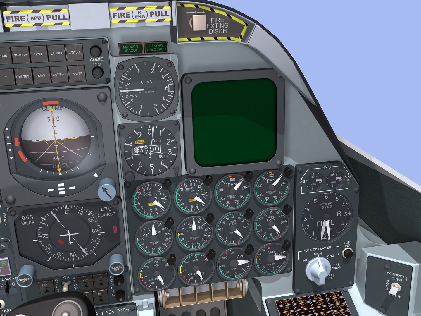 3ds Max A-10 Thunderbolt Cockpit