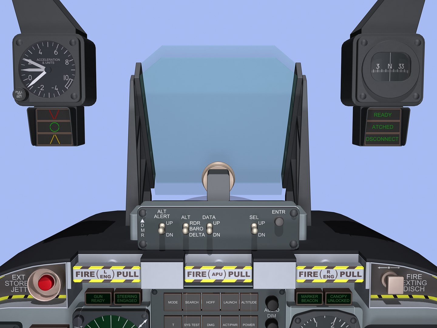 3ds Max A-10 Thunderbolt Cockpit