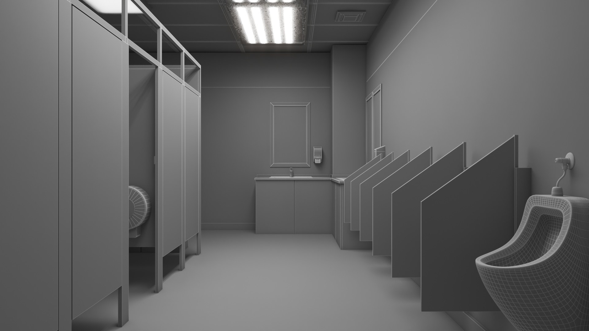 Restroom Public 3D Model - TurboSquid 1715450