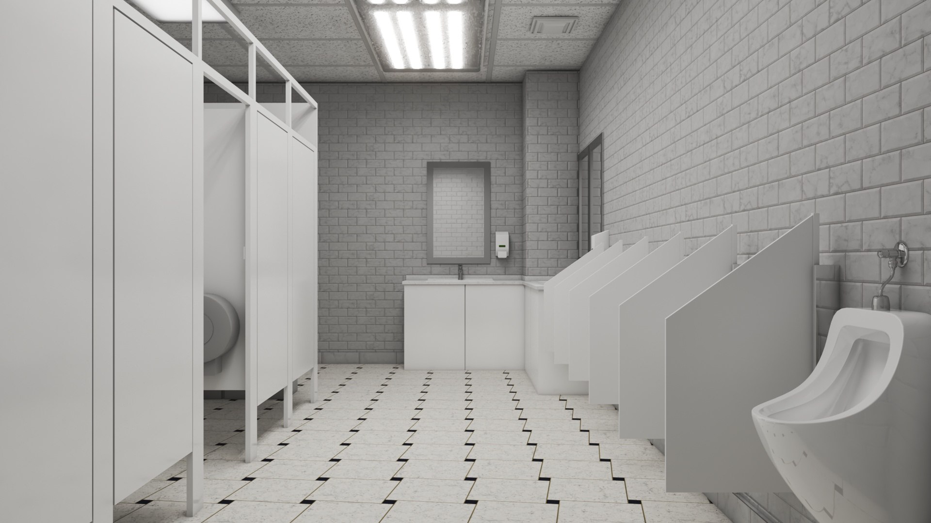 Restroom Public 3D Model - TurboSquid 1715450