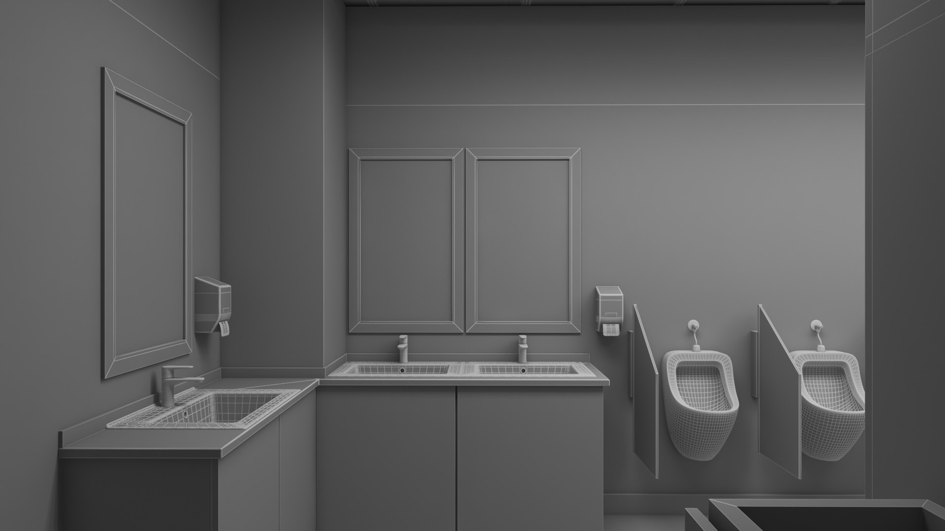 Restroom Public 3D Model - TurboSquid 1715450