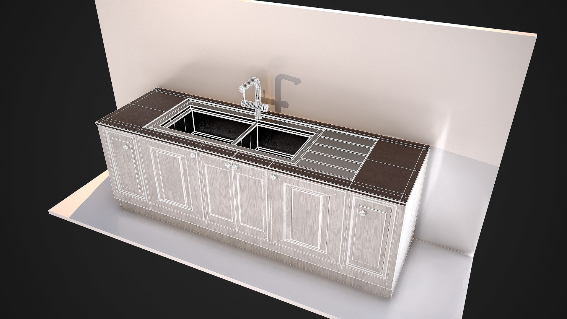 Kitchen Sink Unit - X3 Textured Versions Low-poly 3D Model 3D Model ...
