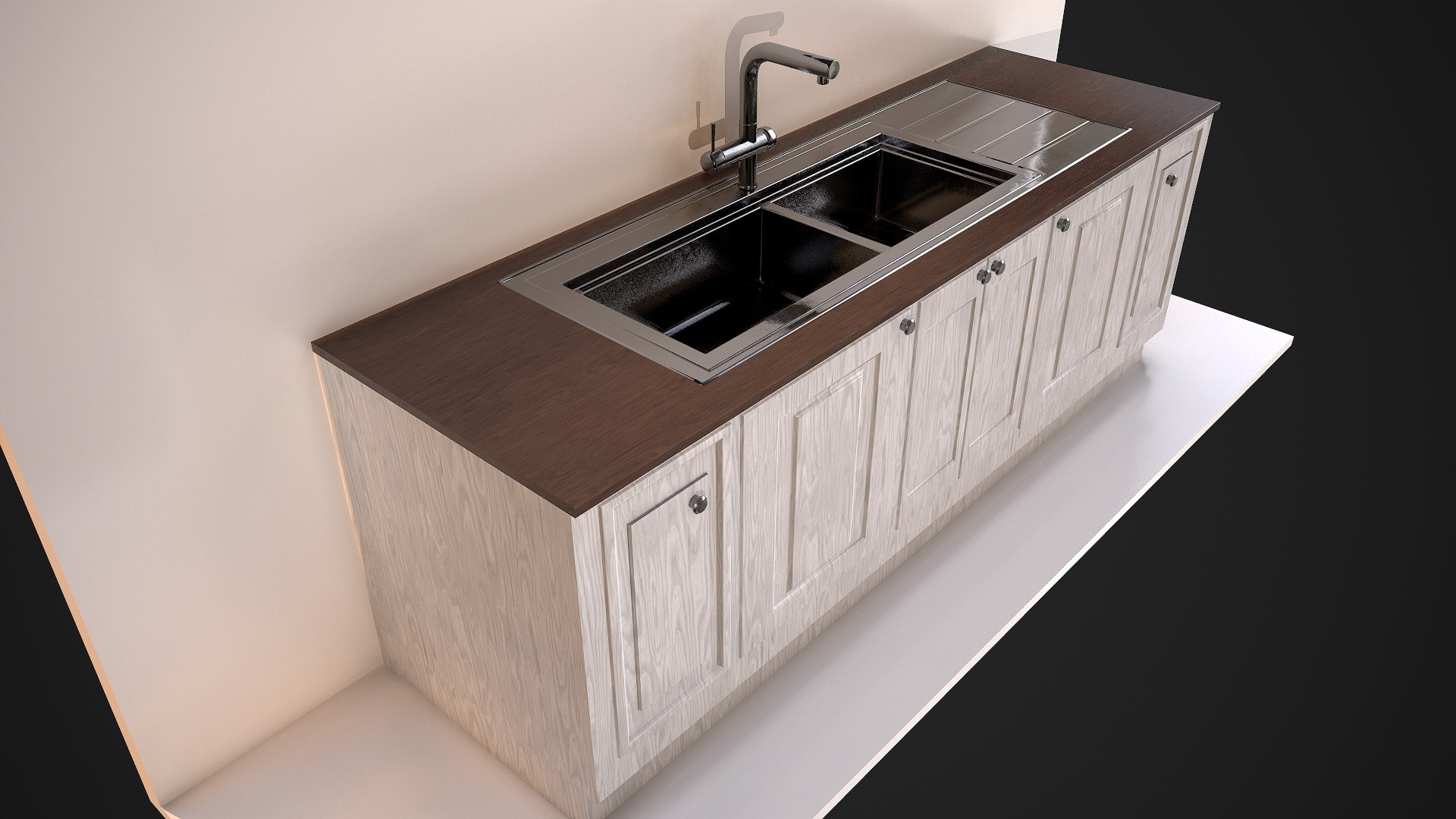 Kitchen Sink Unit - X3 Textured Versions Low-poly 3D Model 3D Model ...