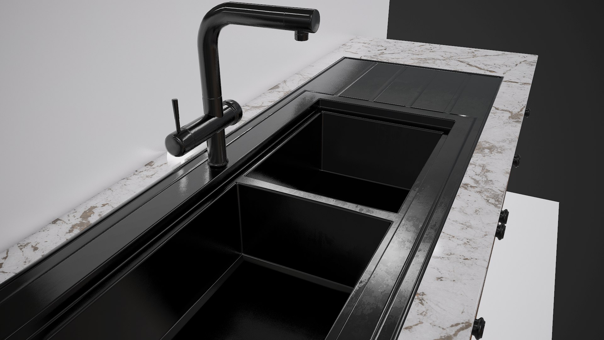 Kitchen Sink Unit - X3 Textured Versions Low-poly 3D Model 3D Model ...