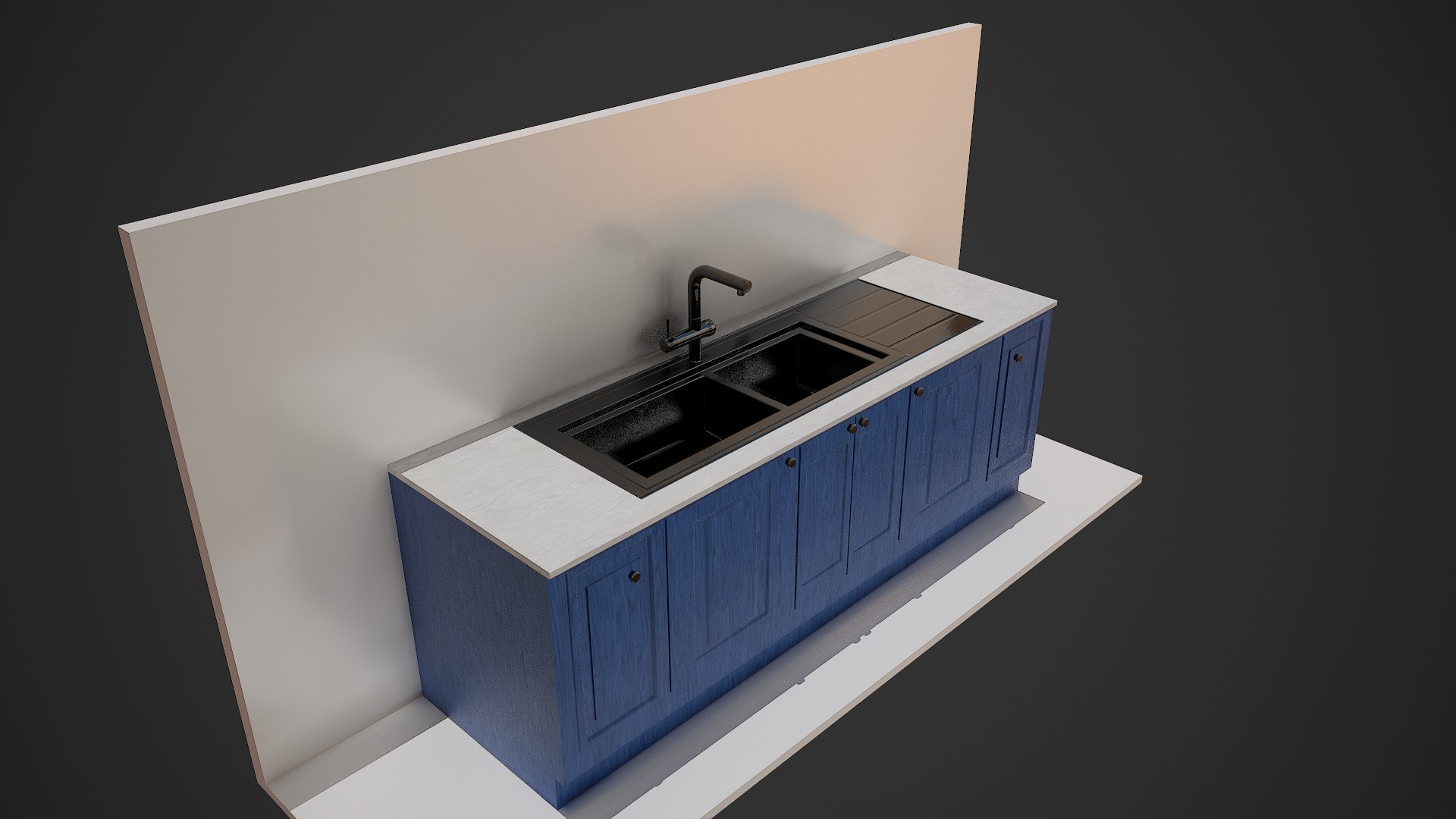 Kitchen Sink Unit - X3 Textured Versions Low-poly 3D Model 3D Model ...
