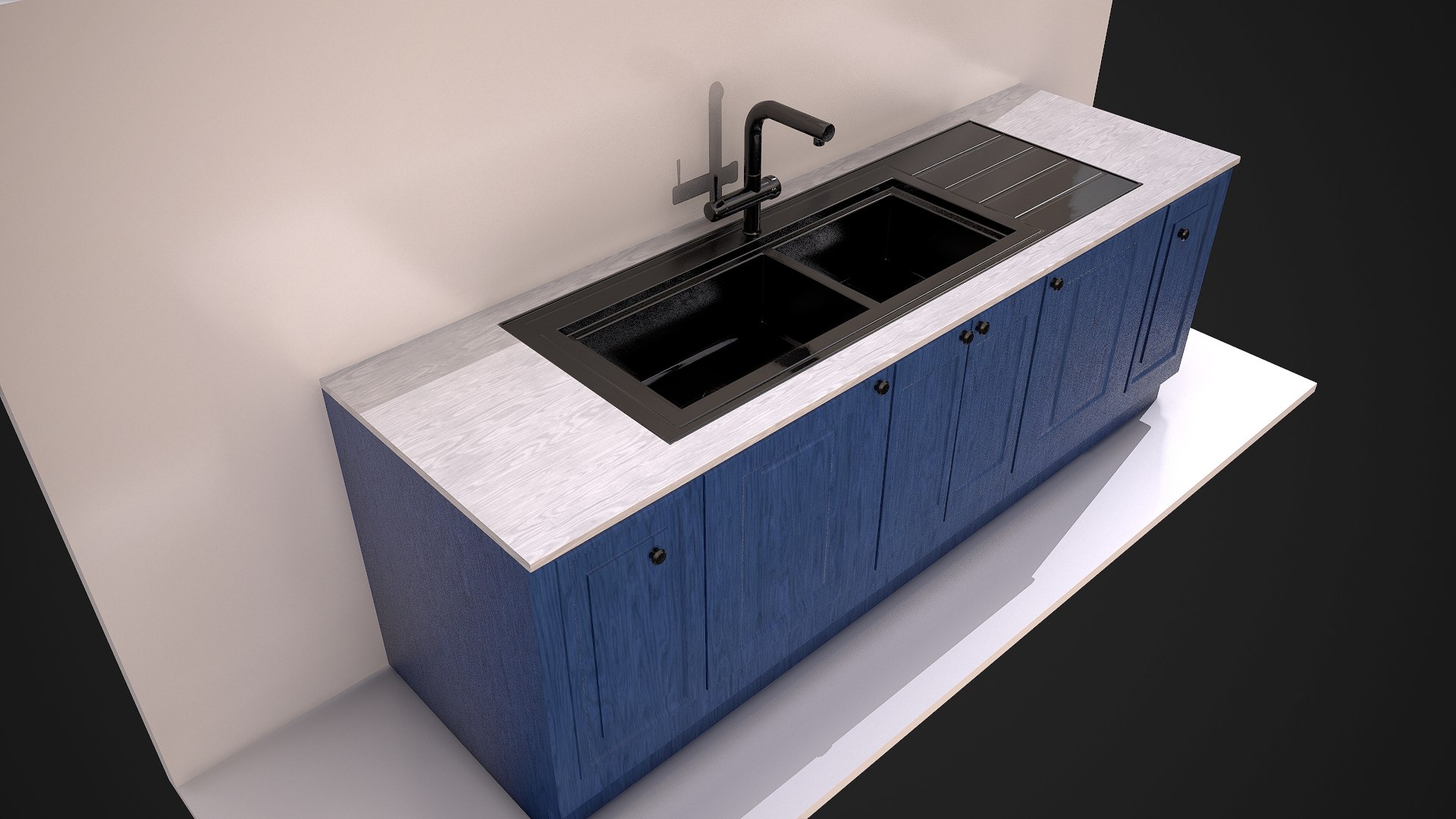 Kitchen Sink Unit - X3 Textured Versions Low-poly 3D Model 3D Model ...