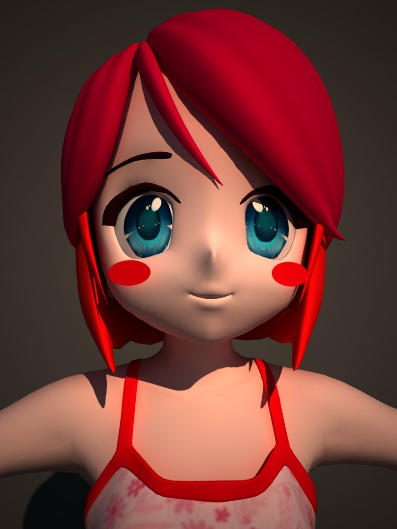 Anime Girl 3D Model - TurboSquid 1219775