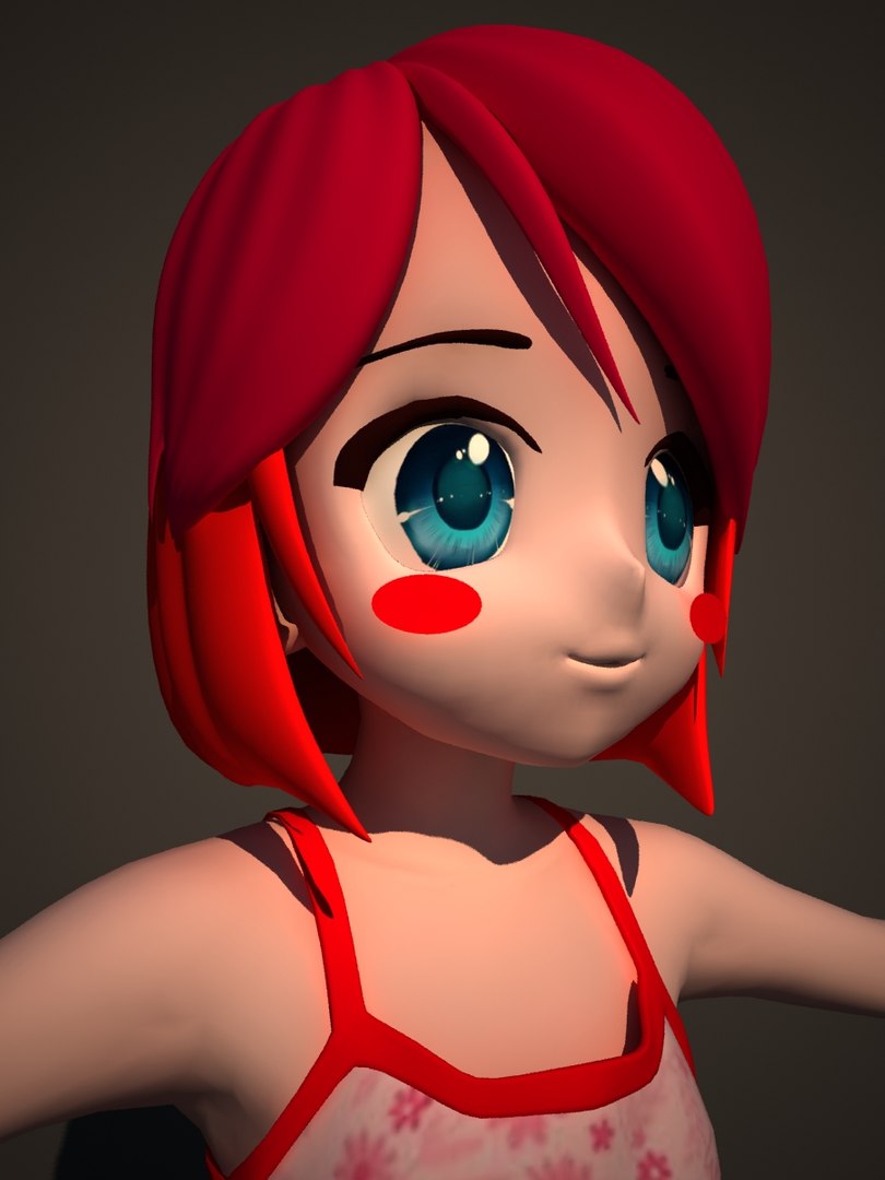 Anime Girl 3D Model - TurboSquid 1219775