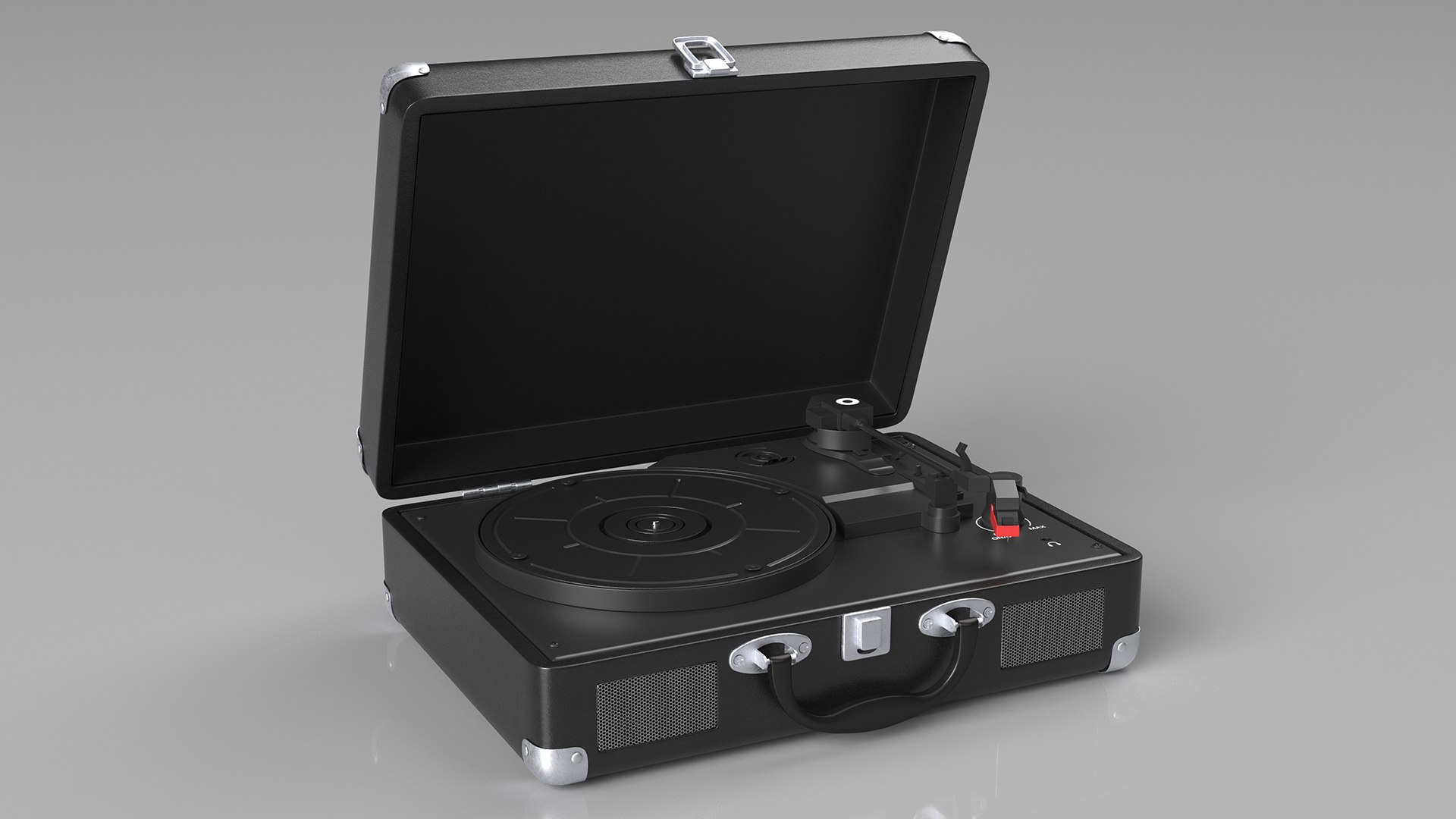 Turntable Player Vinyl Record Player Closed 3D Model - TurboSquid 2097621