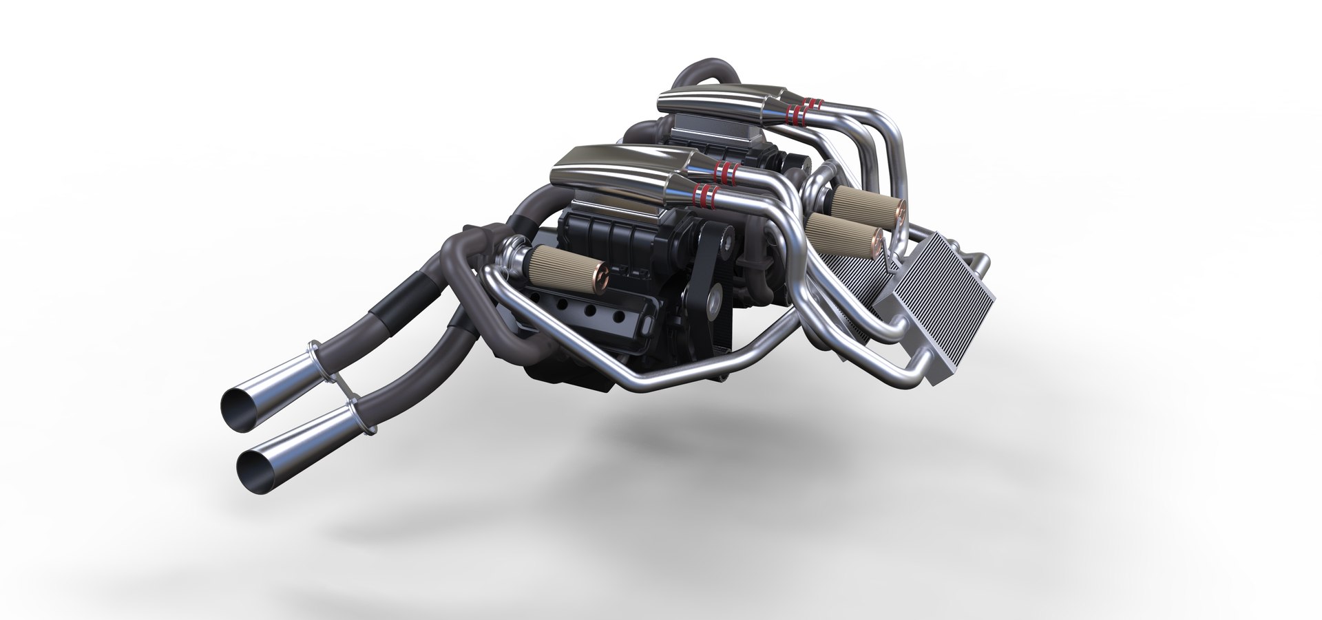 Engine Double V8 3D Model - TurboSquid 1349668