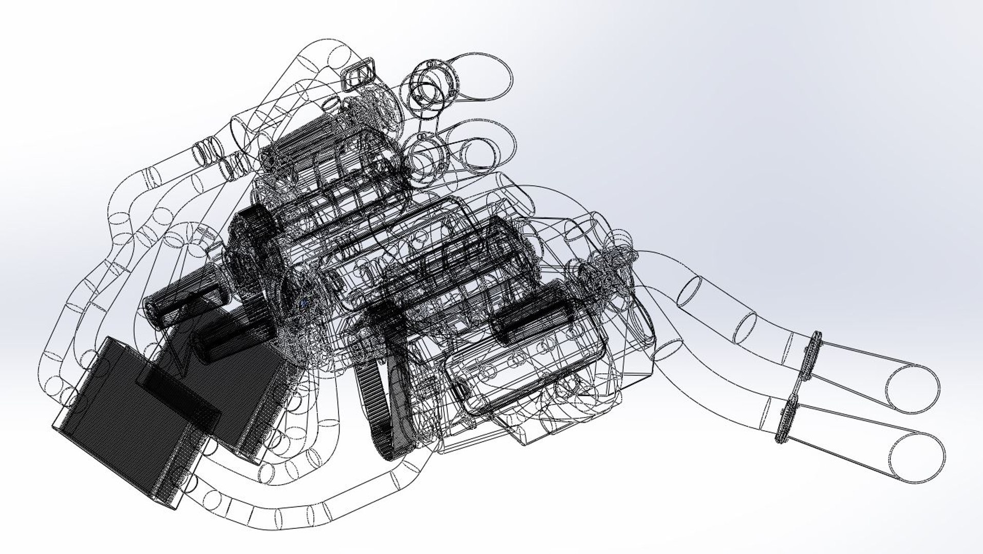 Engine Double V8 3D Model - TurboSquid 1349668