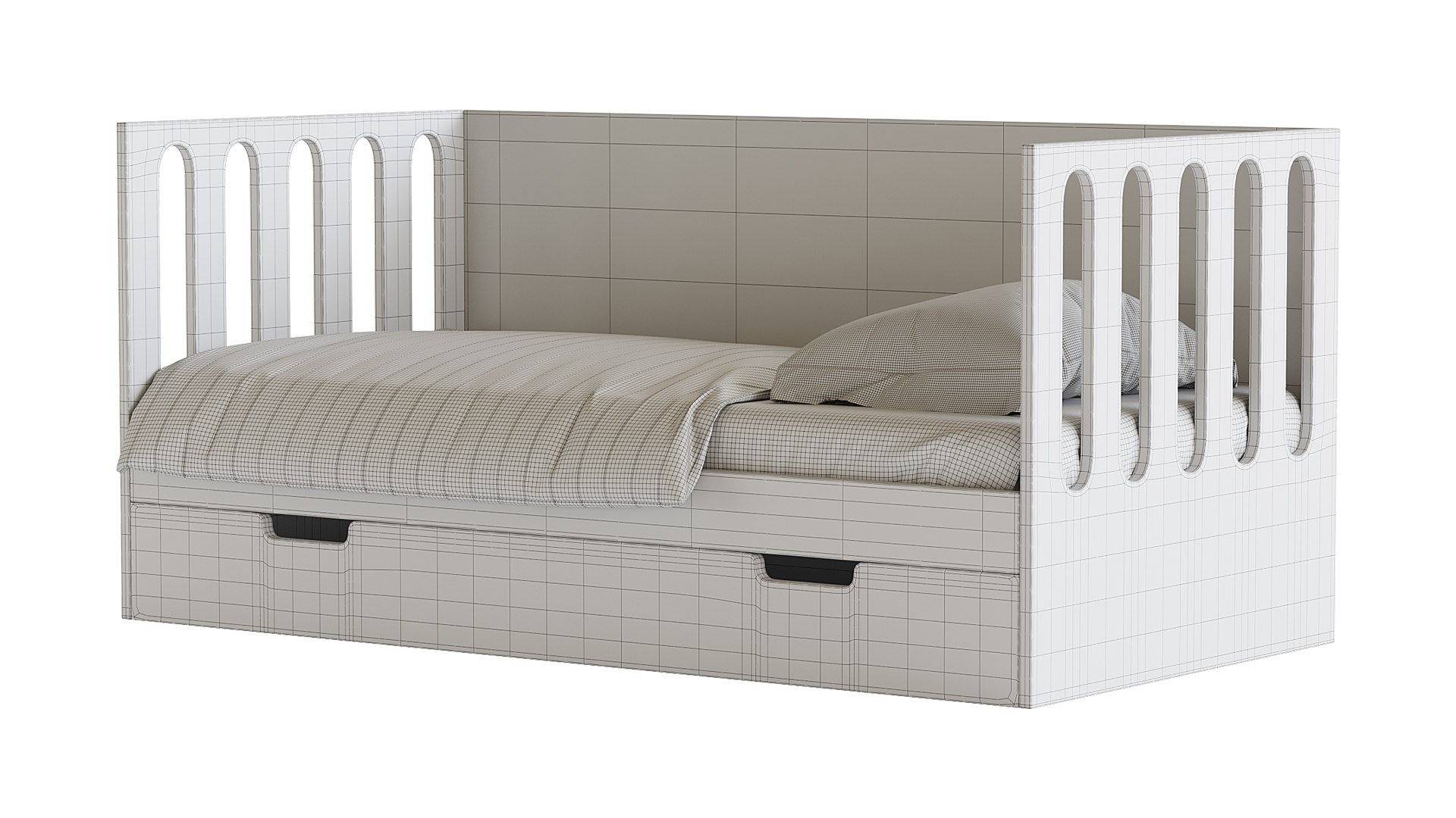 3D Bed Low Funky House Tale - TurboSquid 2187971