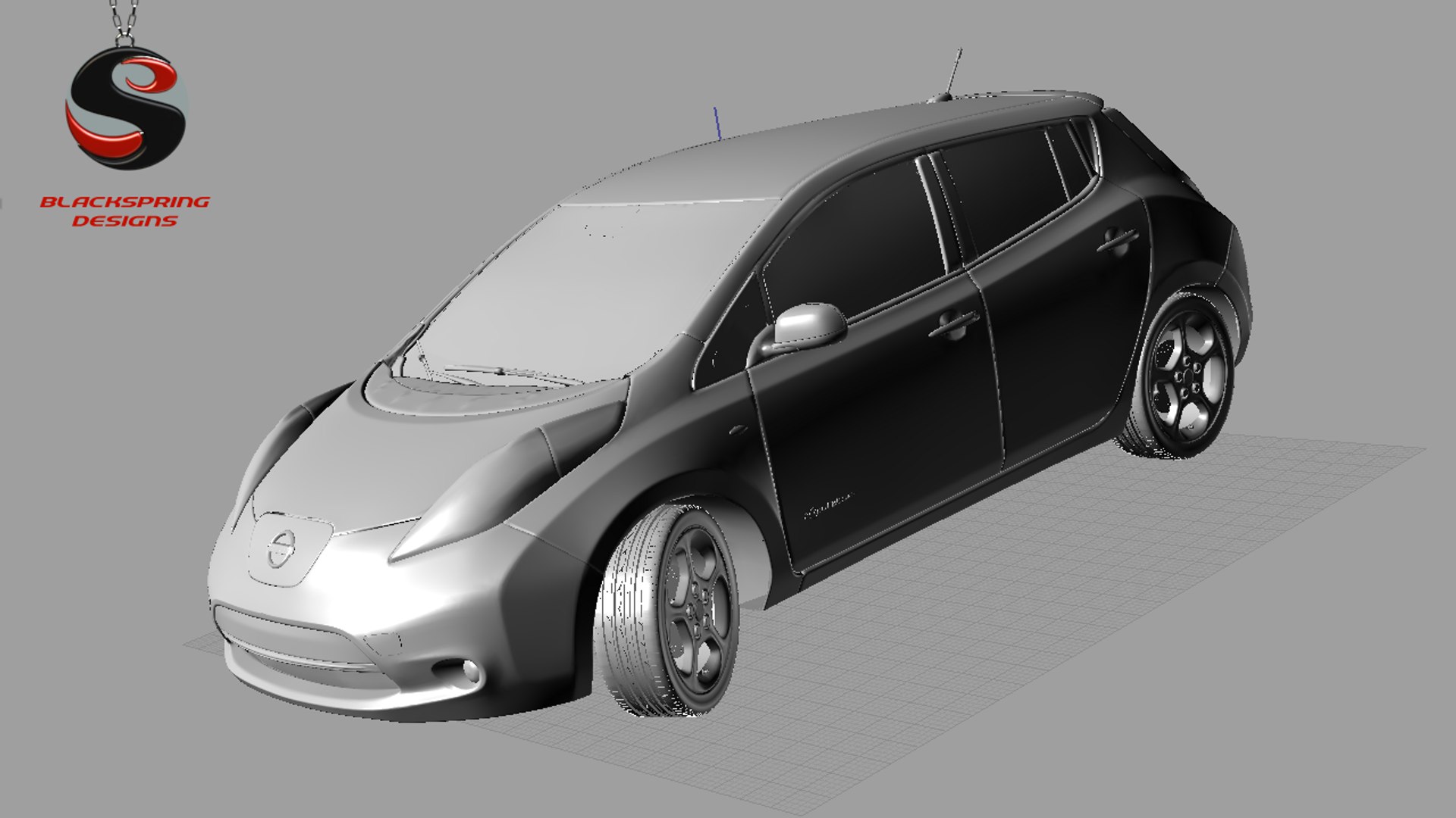 3d model nissan leaf 2014