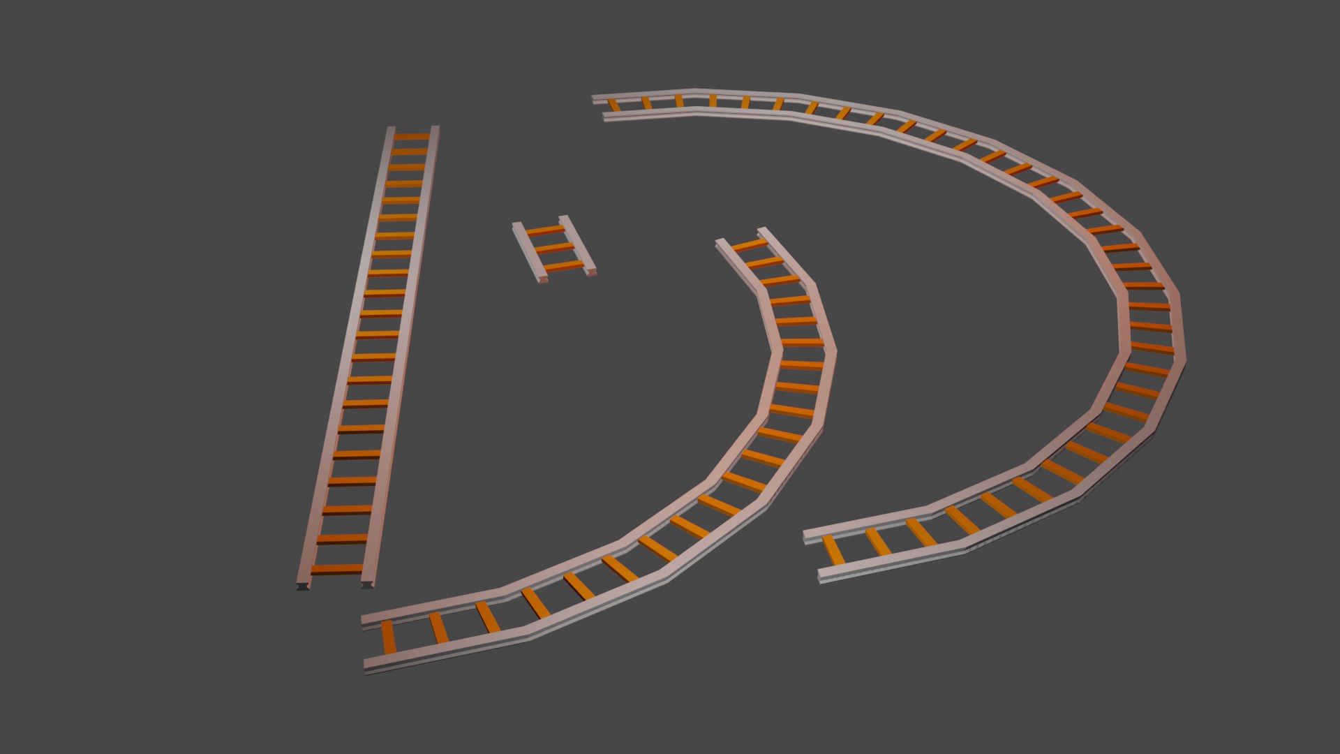 3D Train Tracks - Low Poly - TurboSquid 2260120