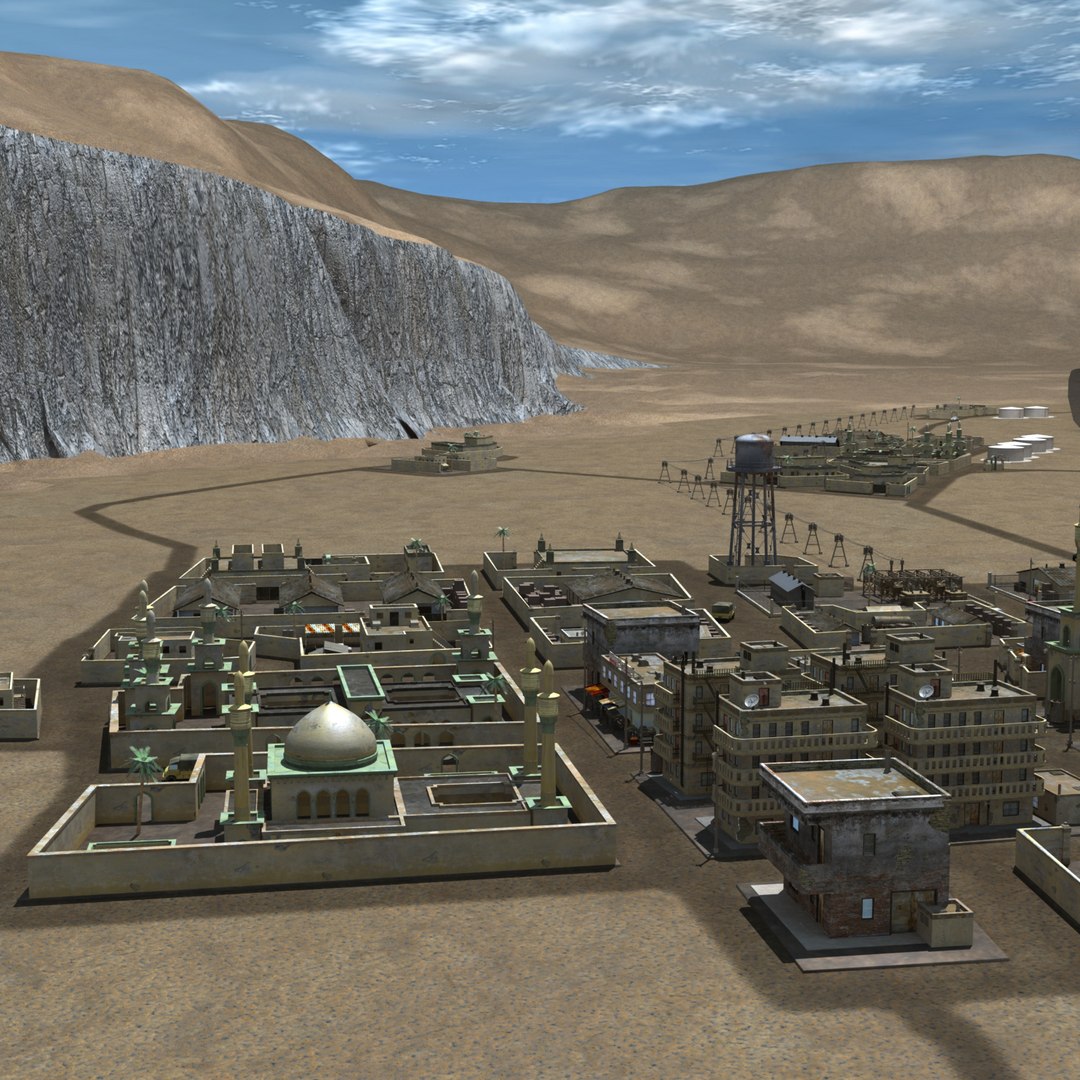 Middle Arab Town City 3d Model
