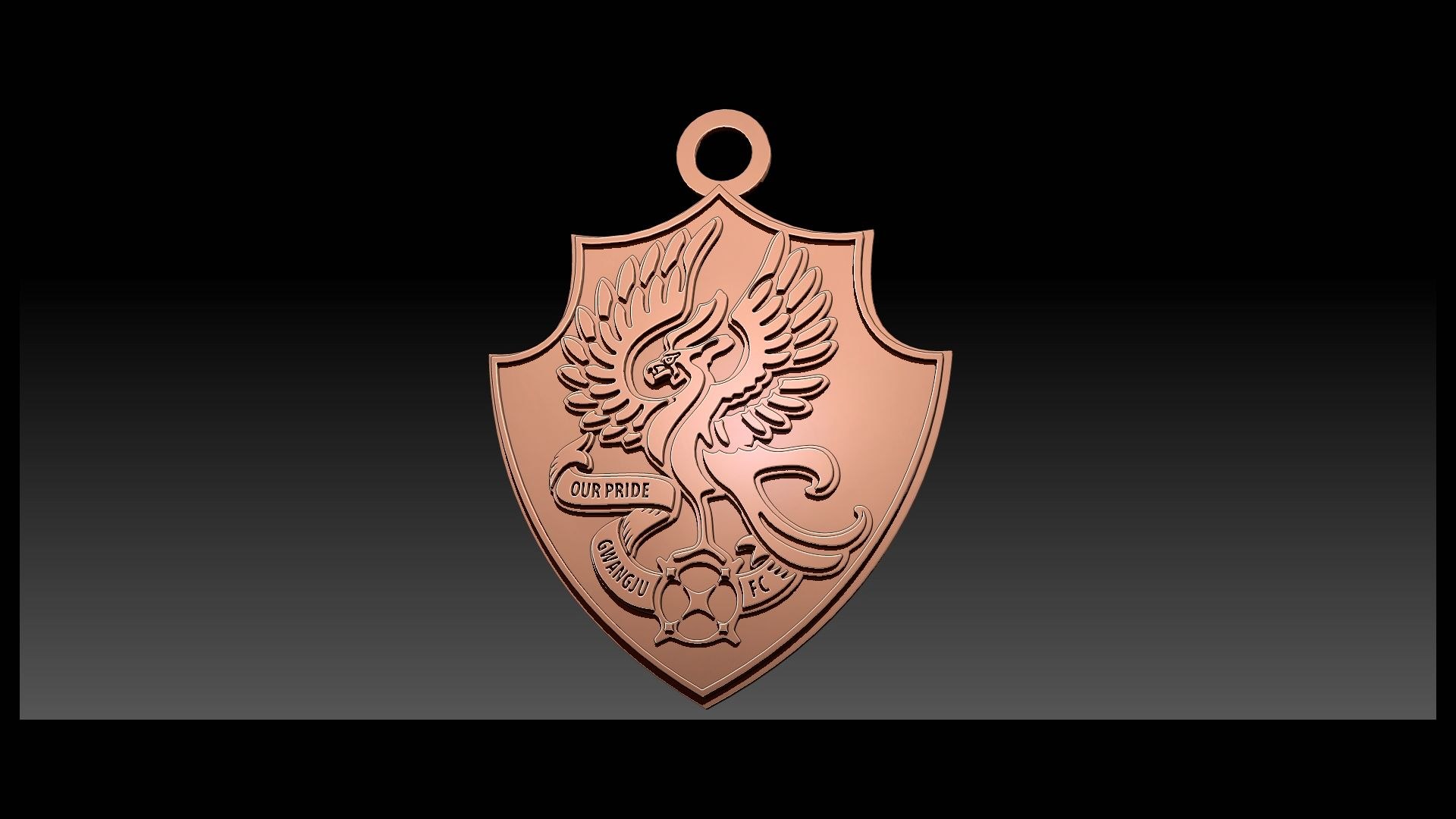 Gwangju Sangmu Logo Shield Printable And Renderable Keychan 3D Model ...