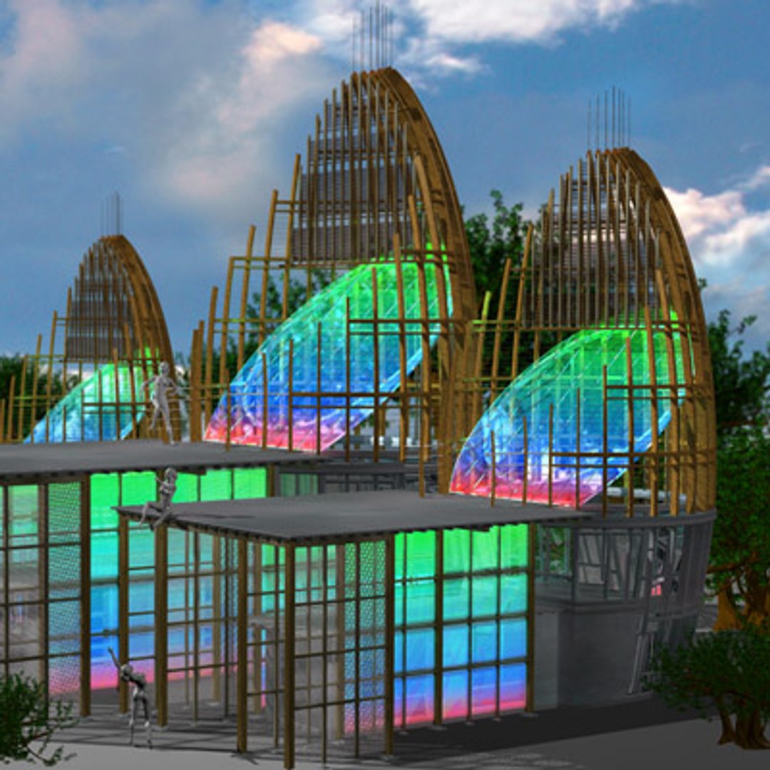 3d Modern Building New Caledonia Model