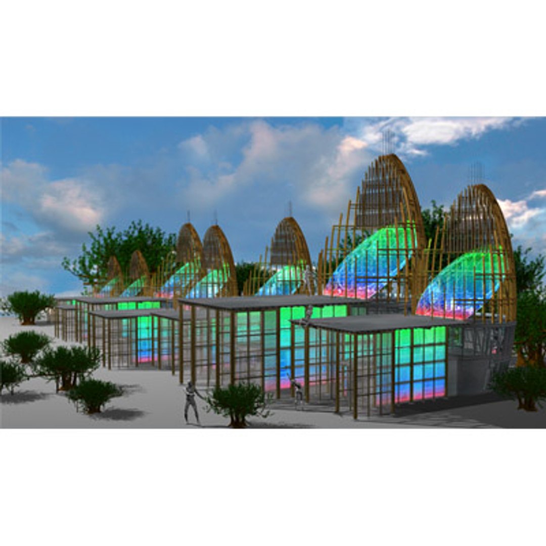 3d Modern Building New Caledonia Model