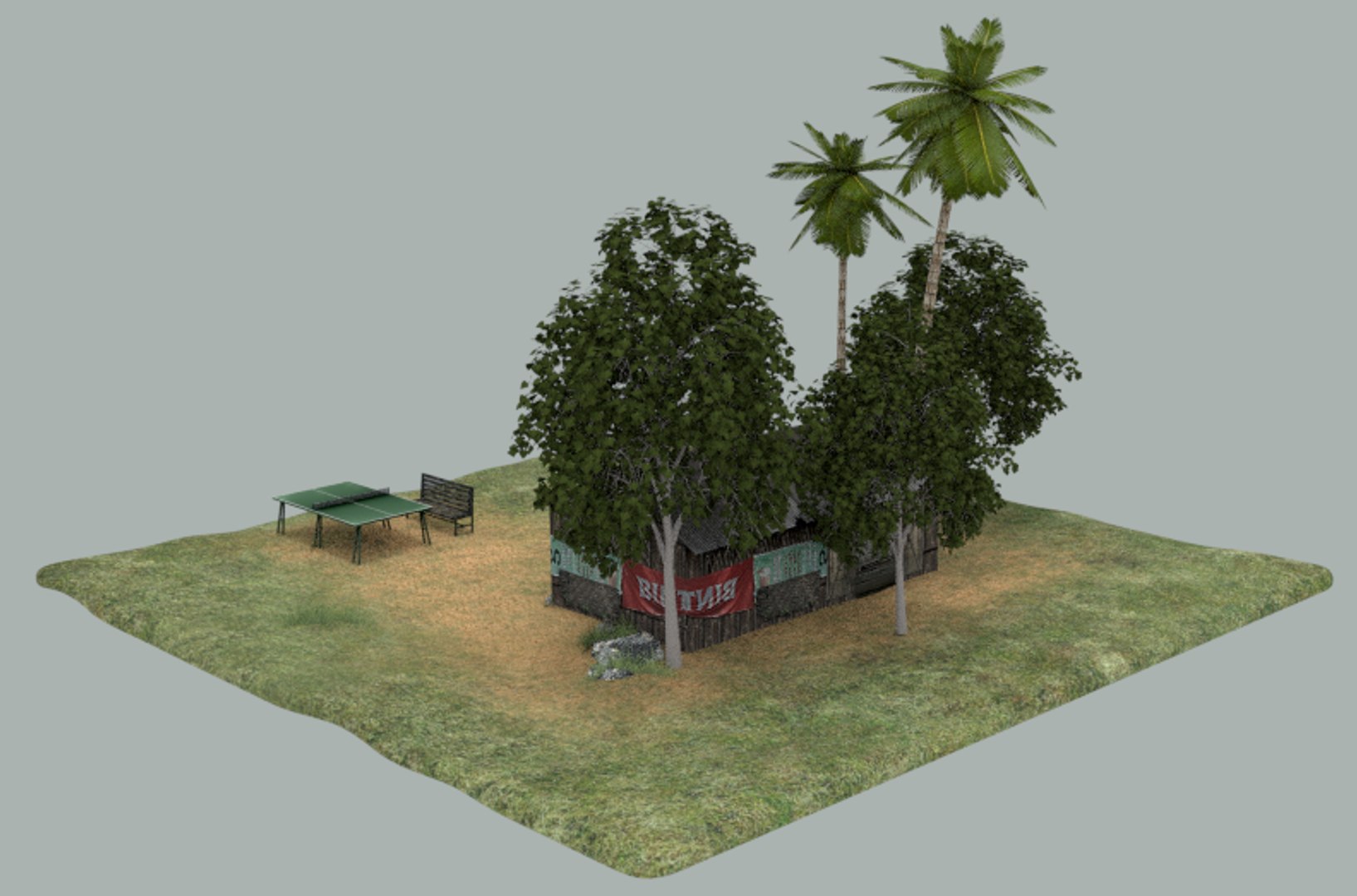 3d Model Shack Scene