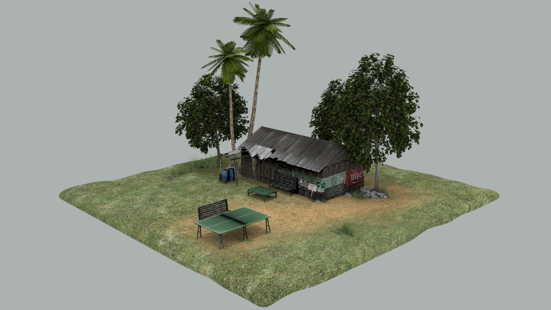 3d Model Shack Scene