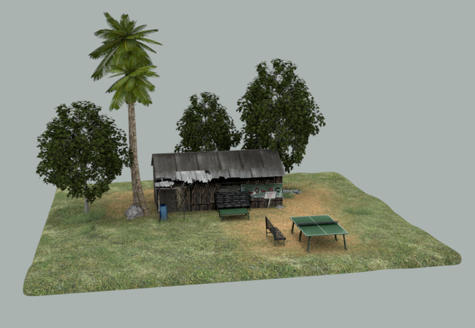 3d model shack scene