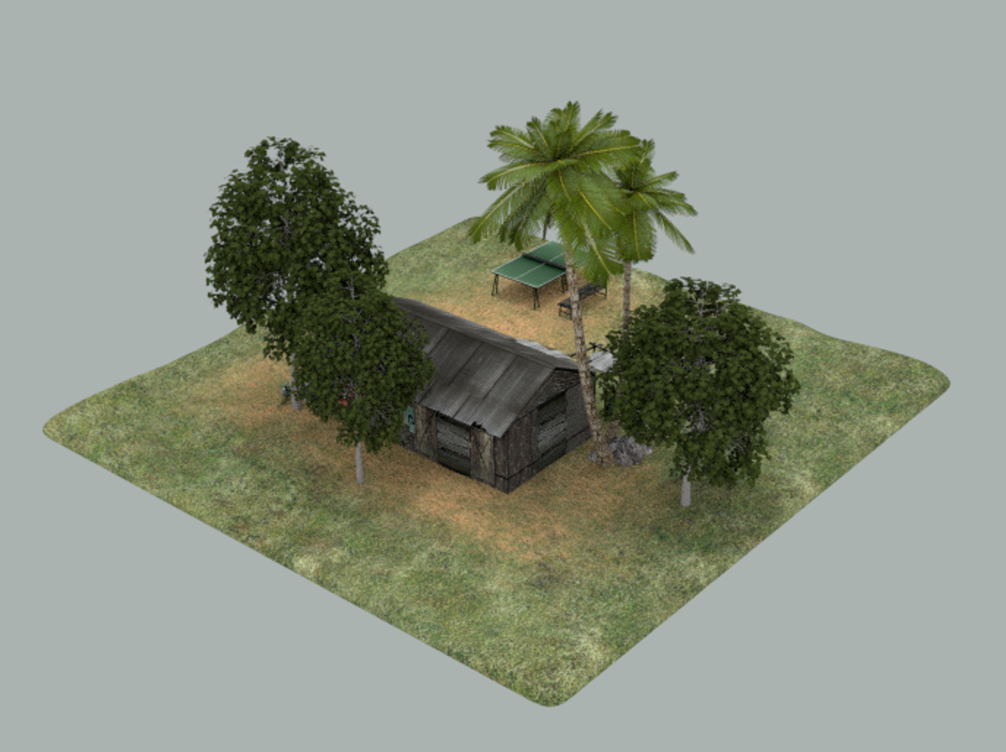 3d model shack scene