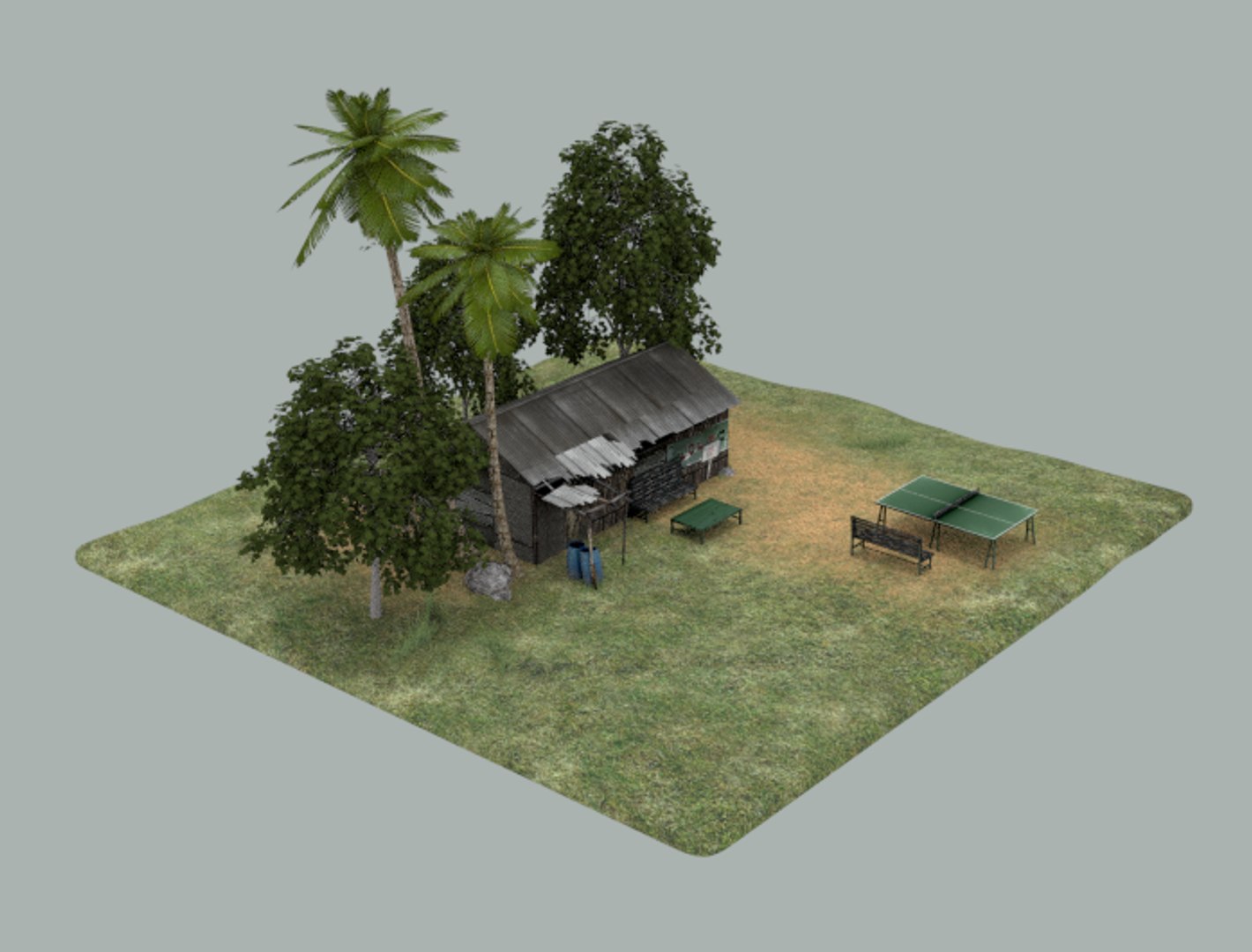 3d Model Shack Scene