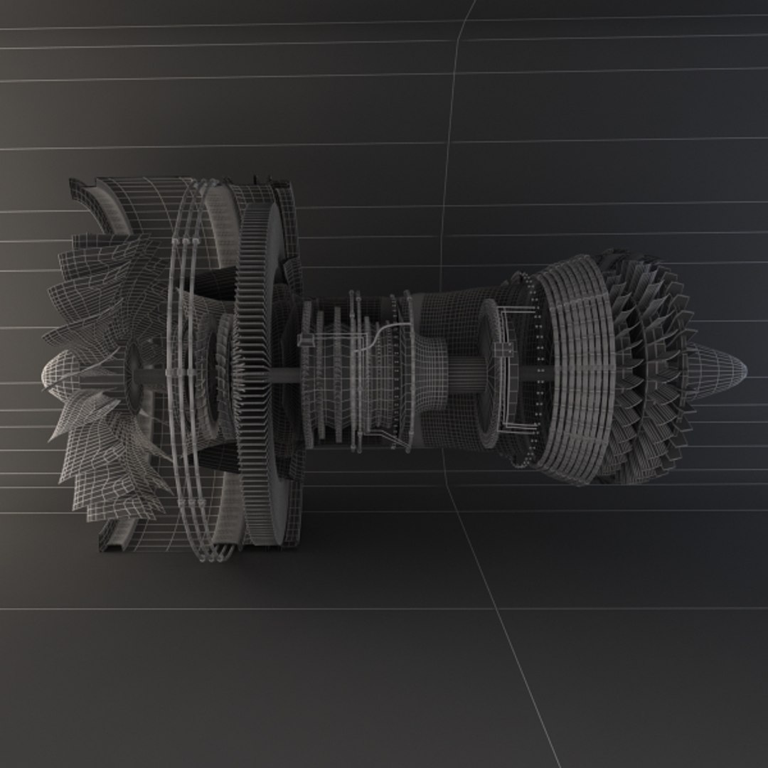 3d Model Pratt Whitney Turbofan Engine
