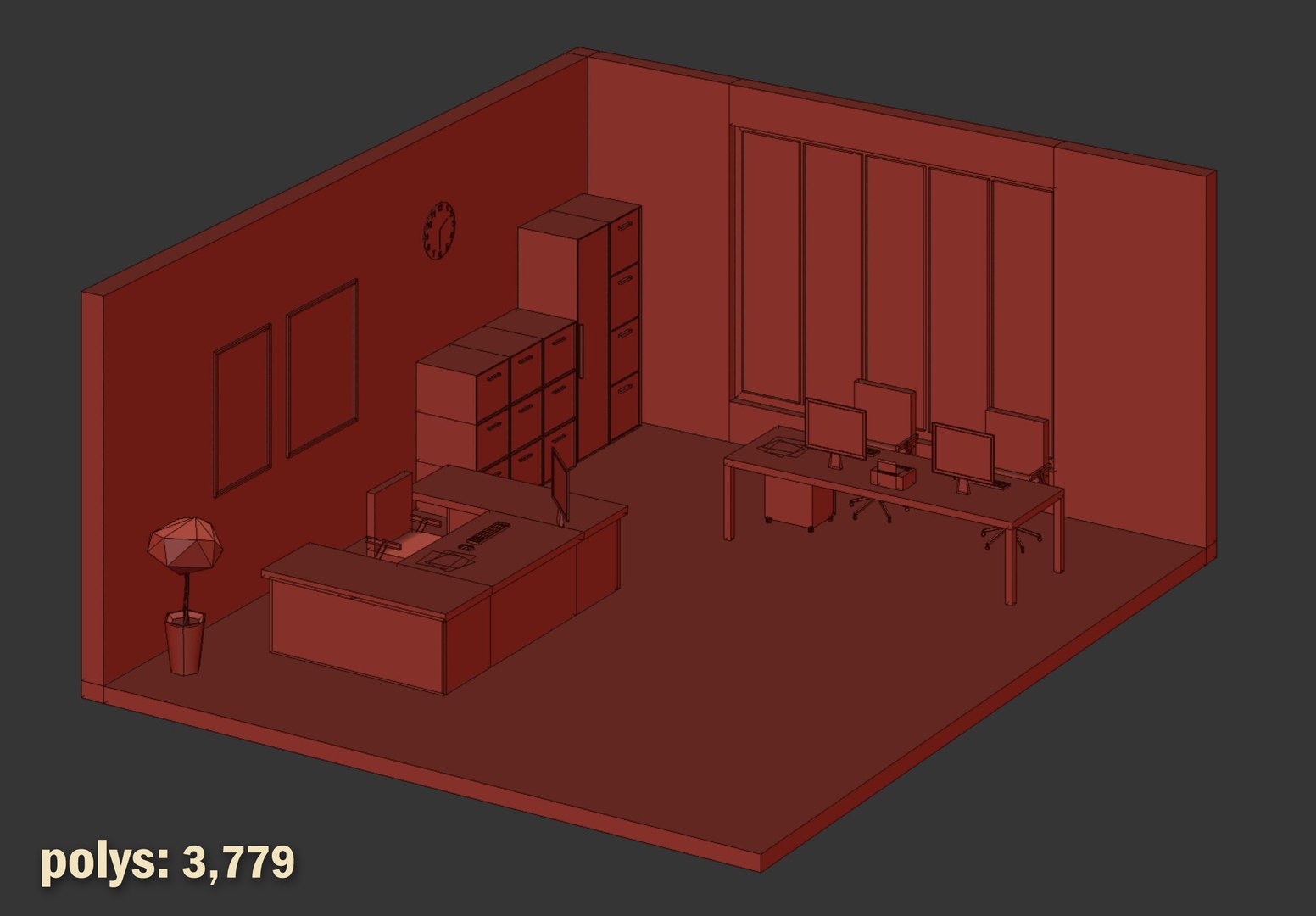 5 Set Low Poly Interior Office 3D Model - TurboSquid 2097451