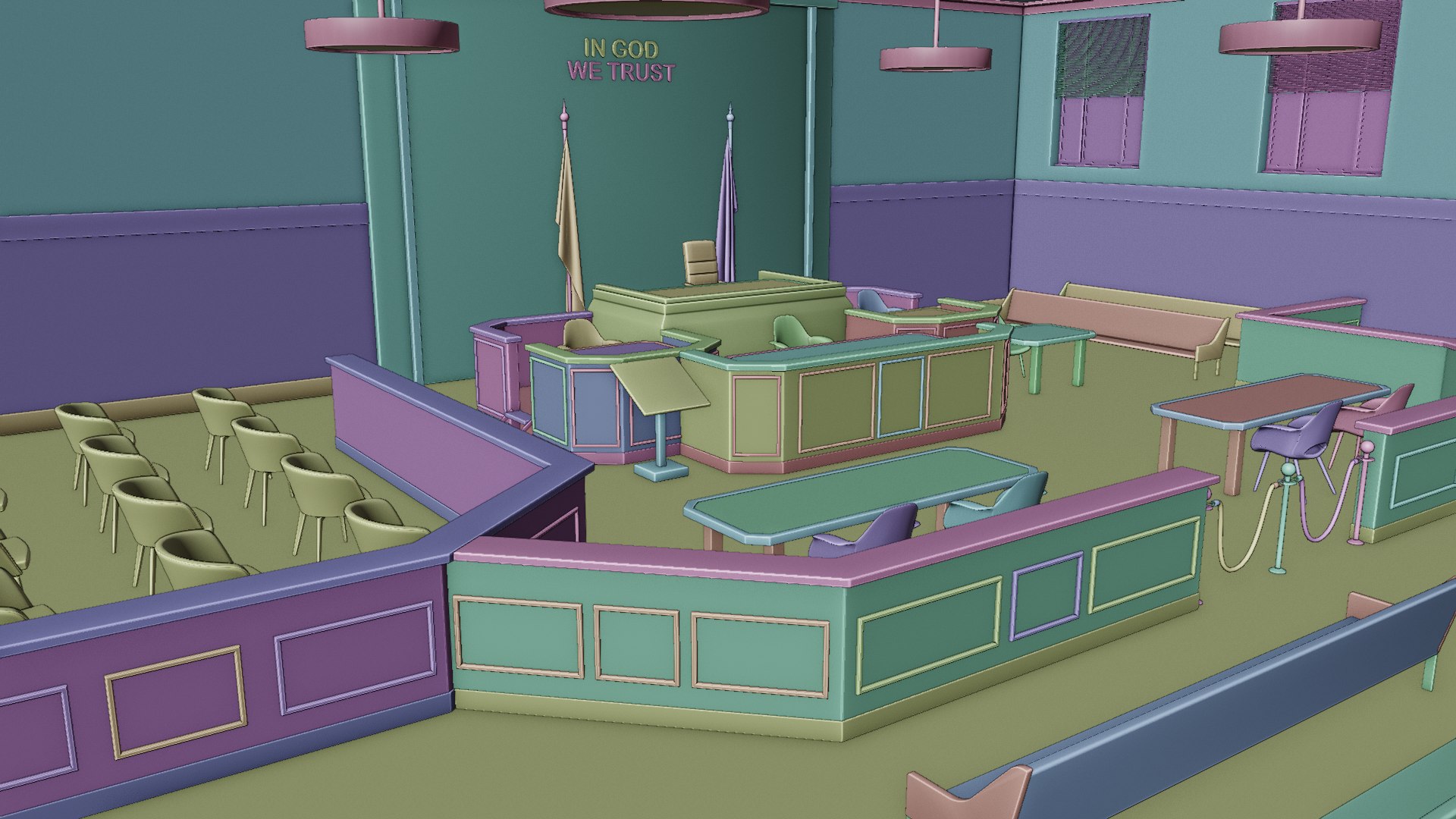 Court Room 3D Model - TurboSquid 2007932