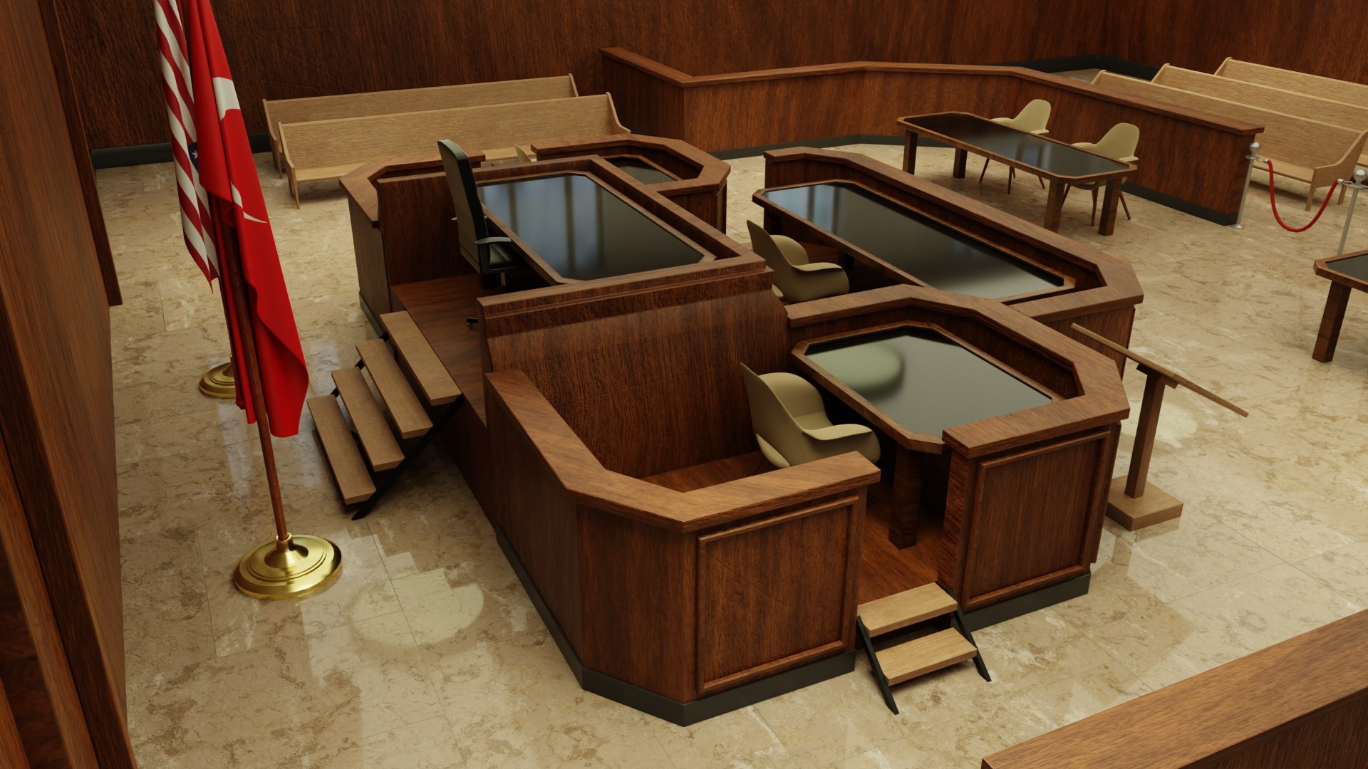 Court Room 3D Model - TurboSquid 2007932