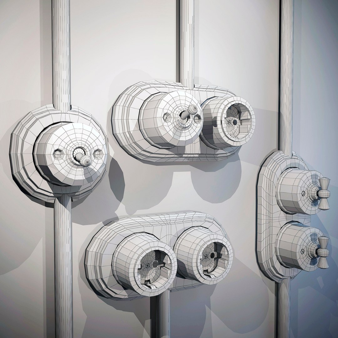 3D Sockets Switches Loft Style Model - TurboSquid 1377997