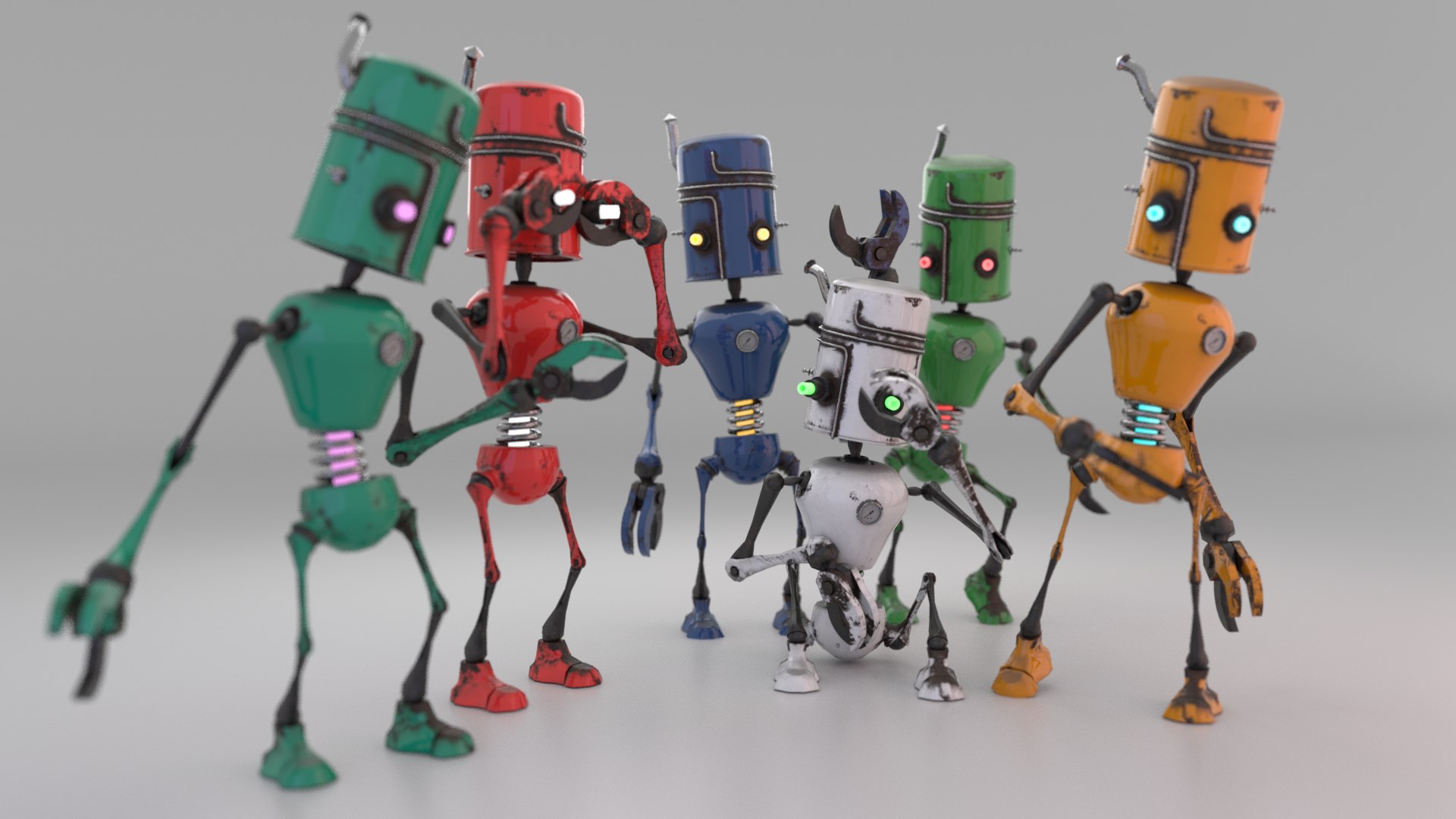 3D Cartoony Robot Advanced Rigged Model - TurboSquid 1836823