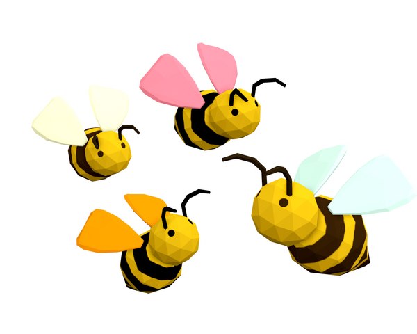 modelo 3d Abejas de dibujos animados -LOW POLY - TurboSquid 1941263