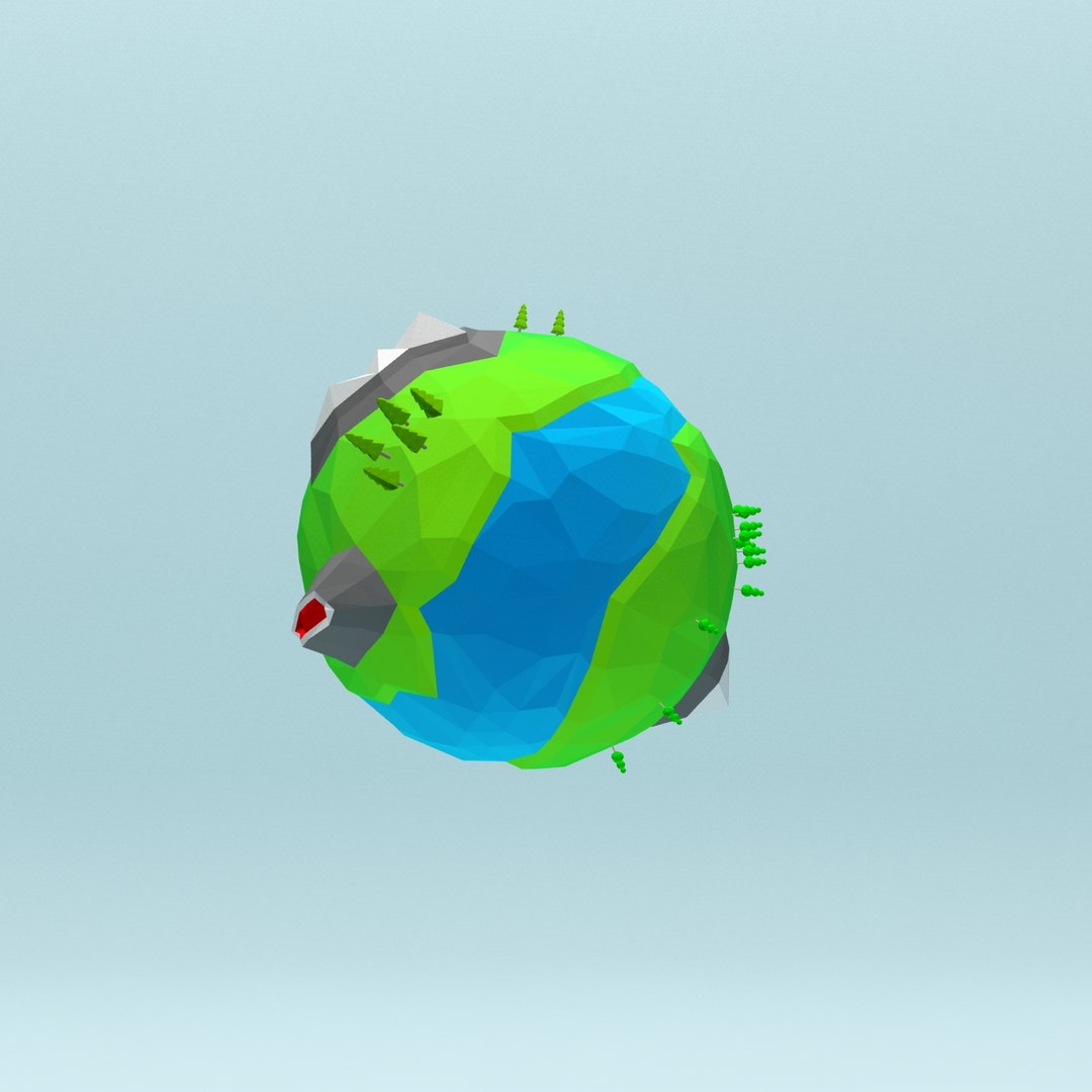 Cartoon Planet 3d Model