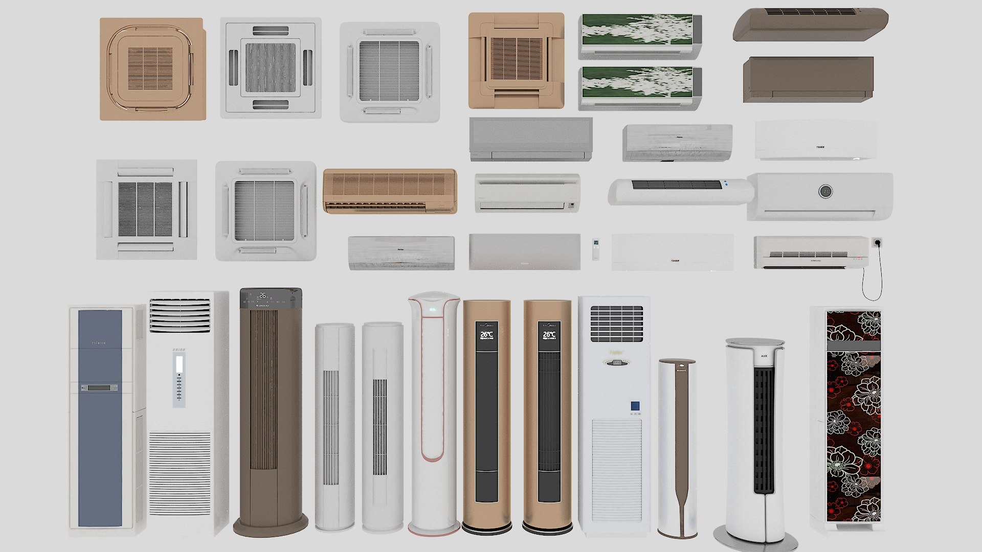 Air Conditioner Collection 3D Model - TurboSquid 2252055