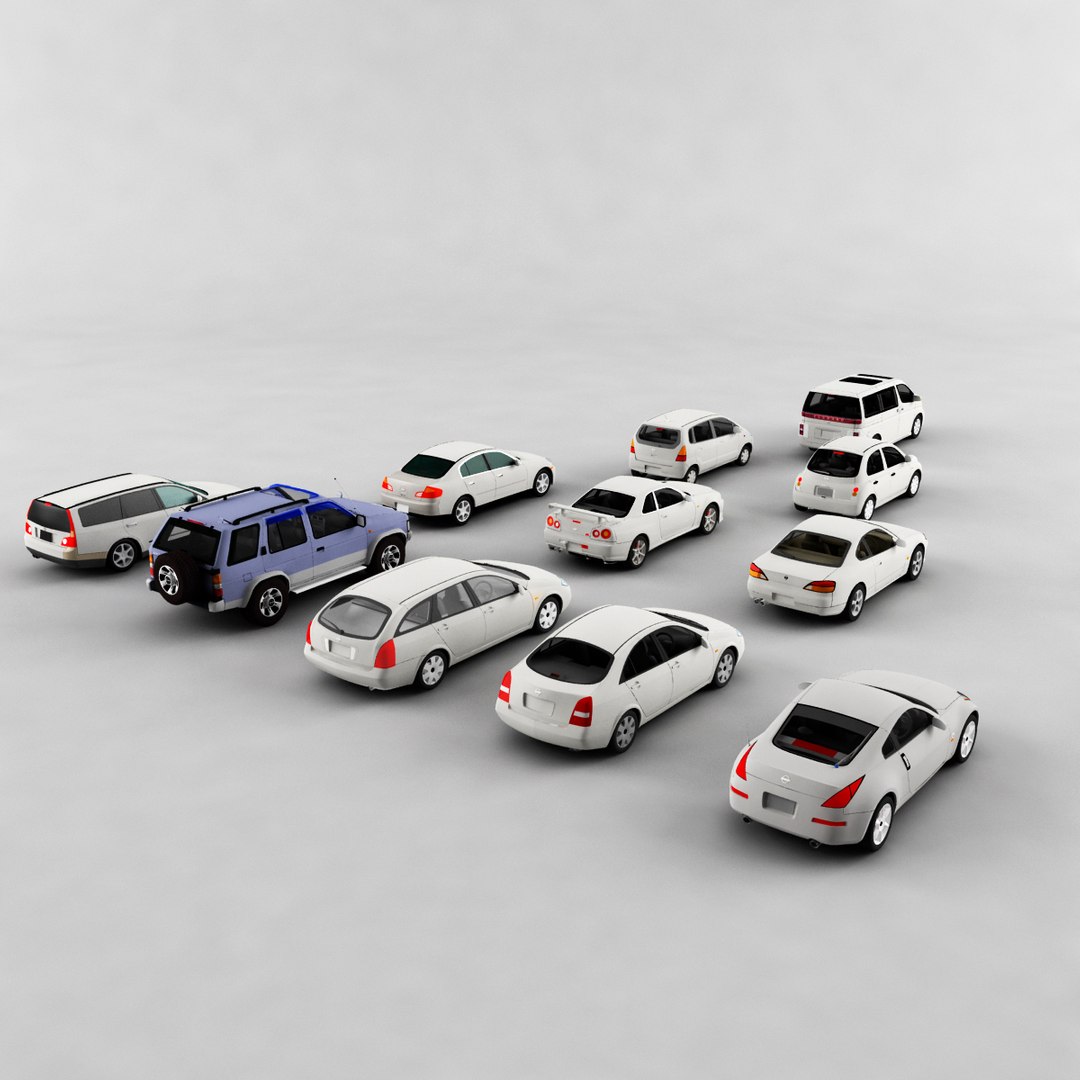 nissan car pack vehicle 3d model