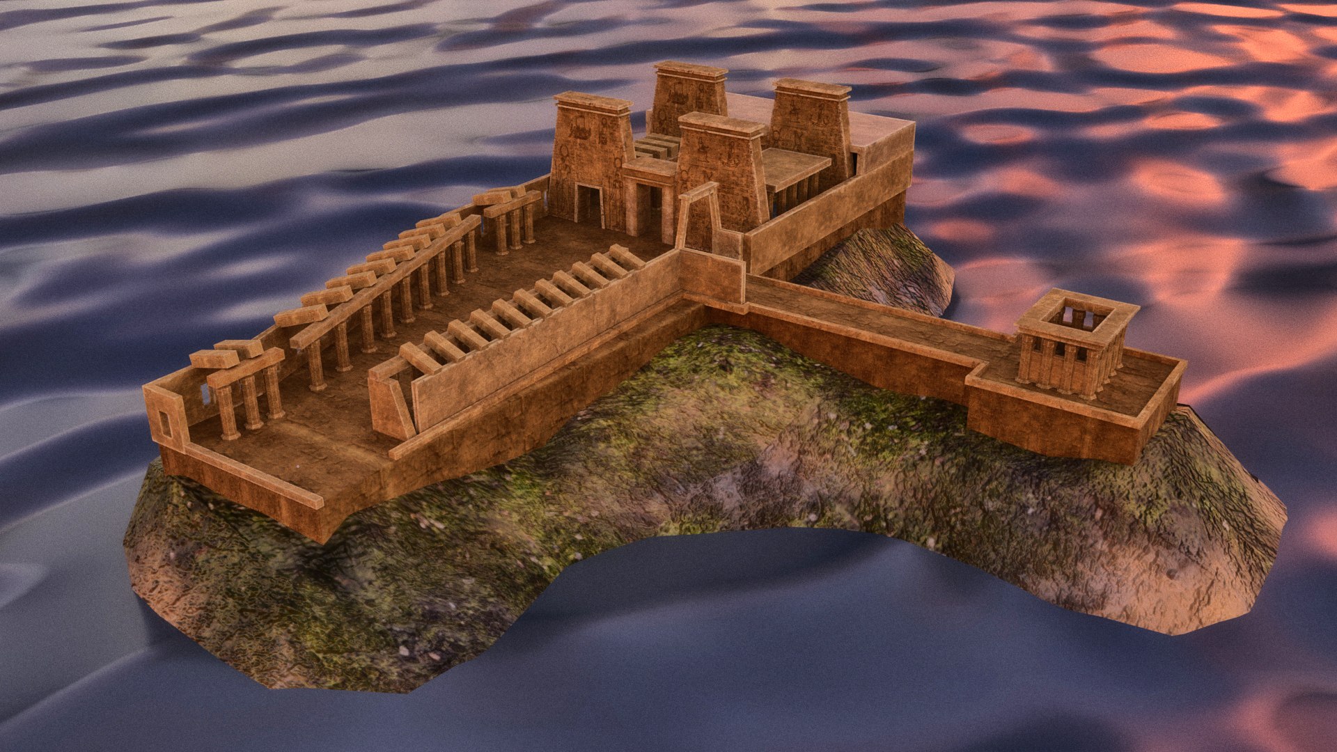 3D Low Poly - Islands Of Philae - Ancient Egypt - TurboSquid 1736084