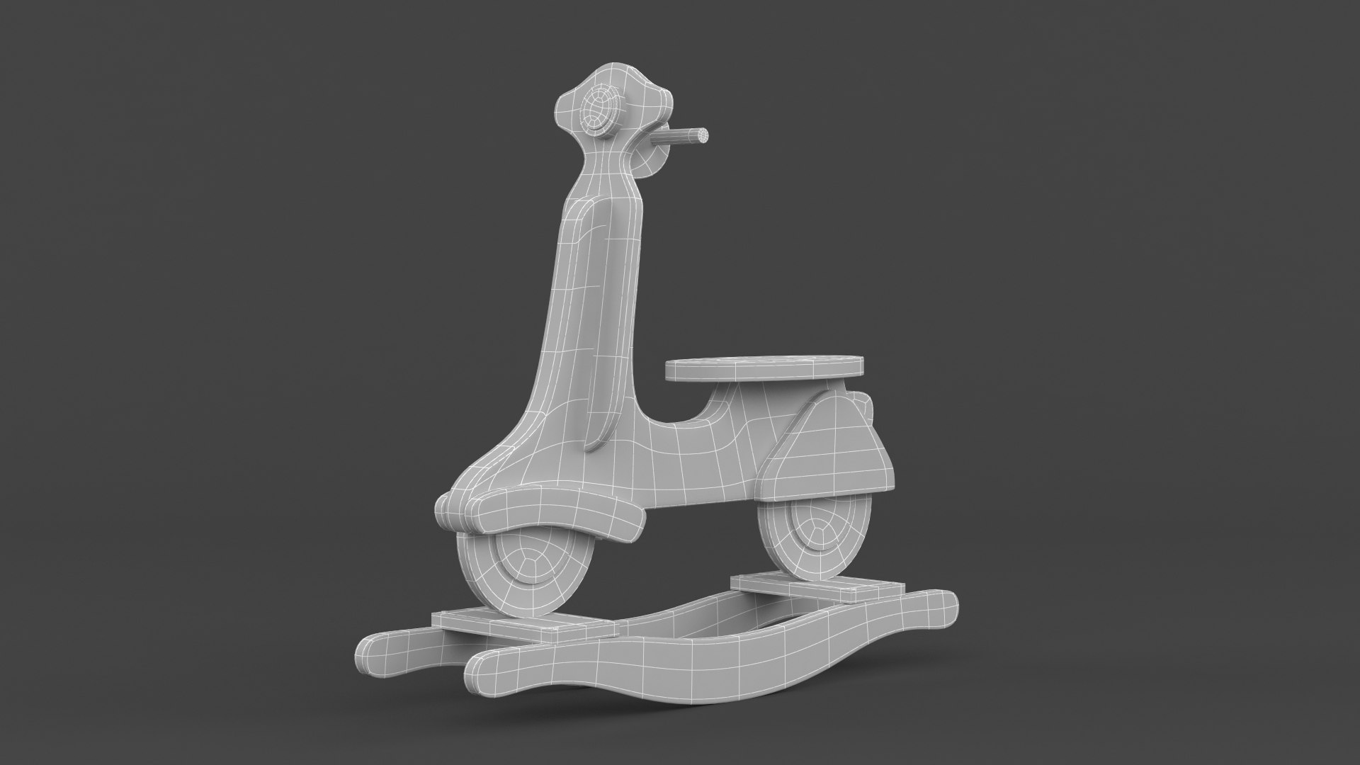 3D Wooden Rocking Scooter Model - TurboSquid 2120815