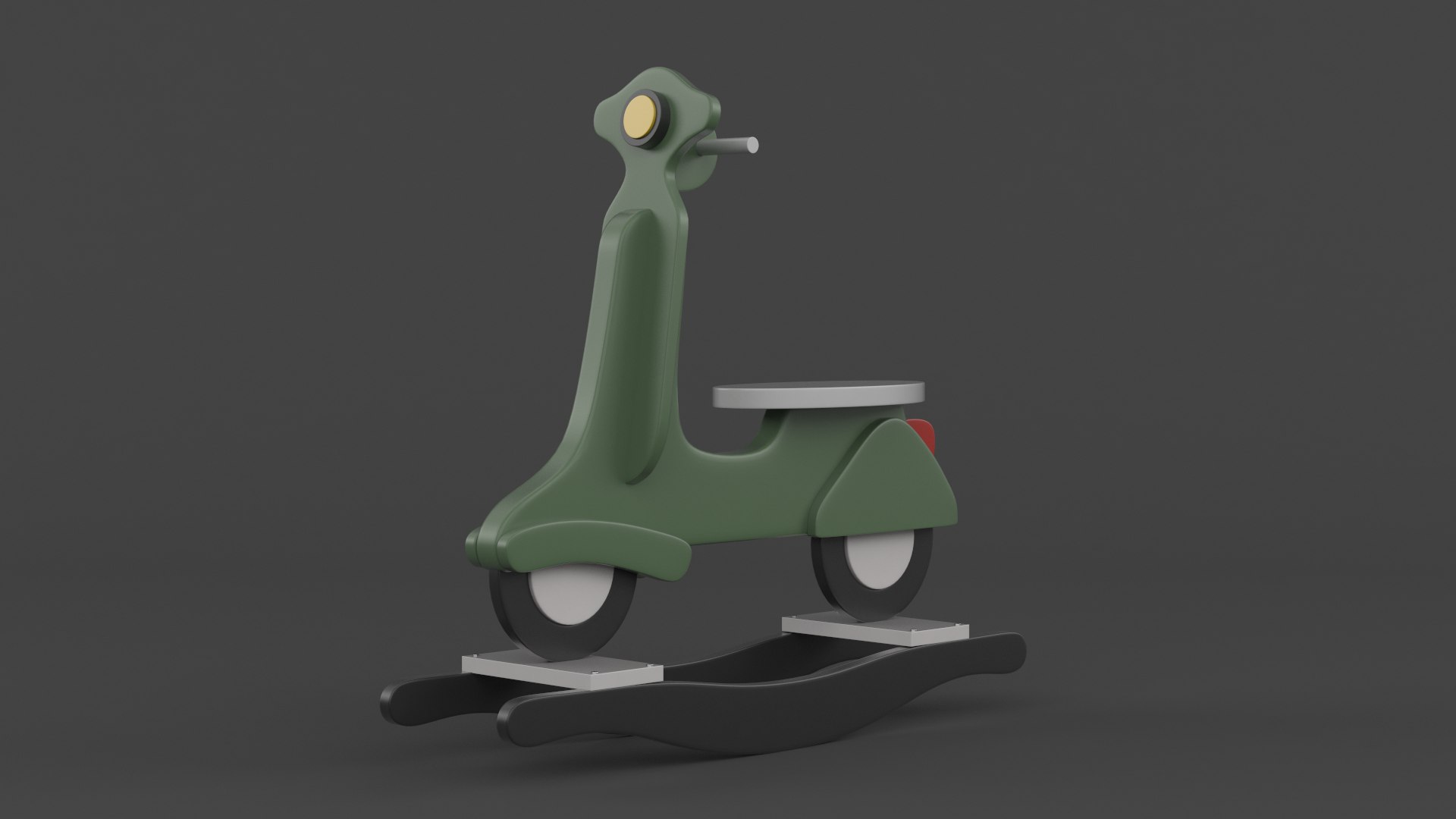 3D Wooden Rocking Scooter Model - TurboSquid 2120815