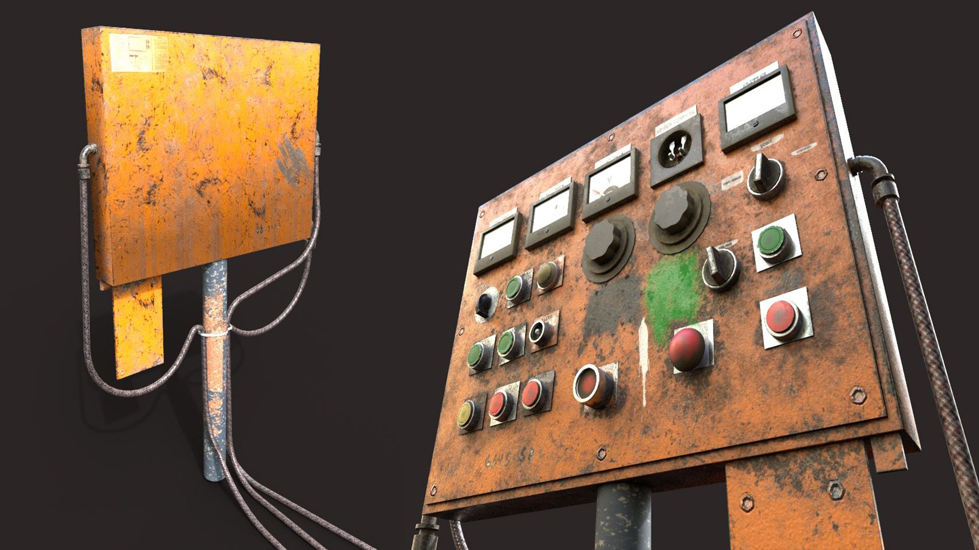 3D Old Control Panel - TurboSquid 1613242