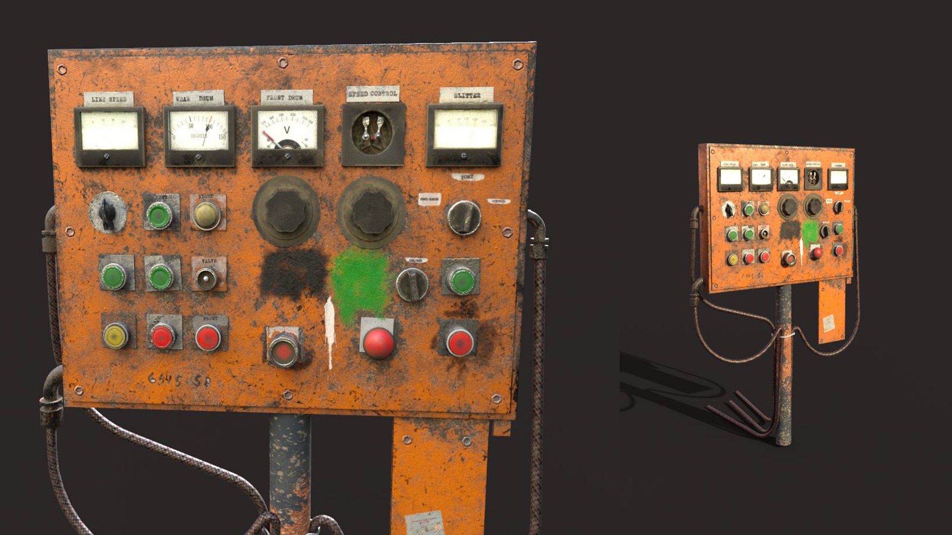 3D Old Control Panel - TurboSquid 1613242