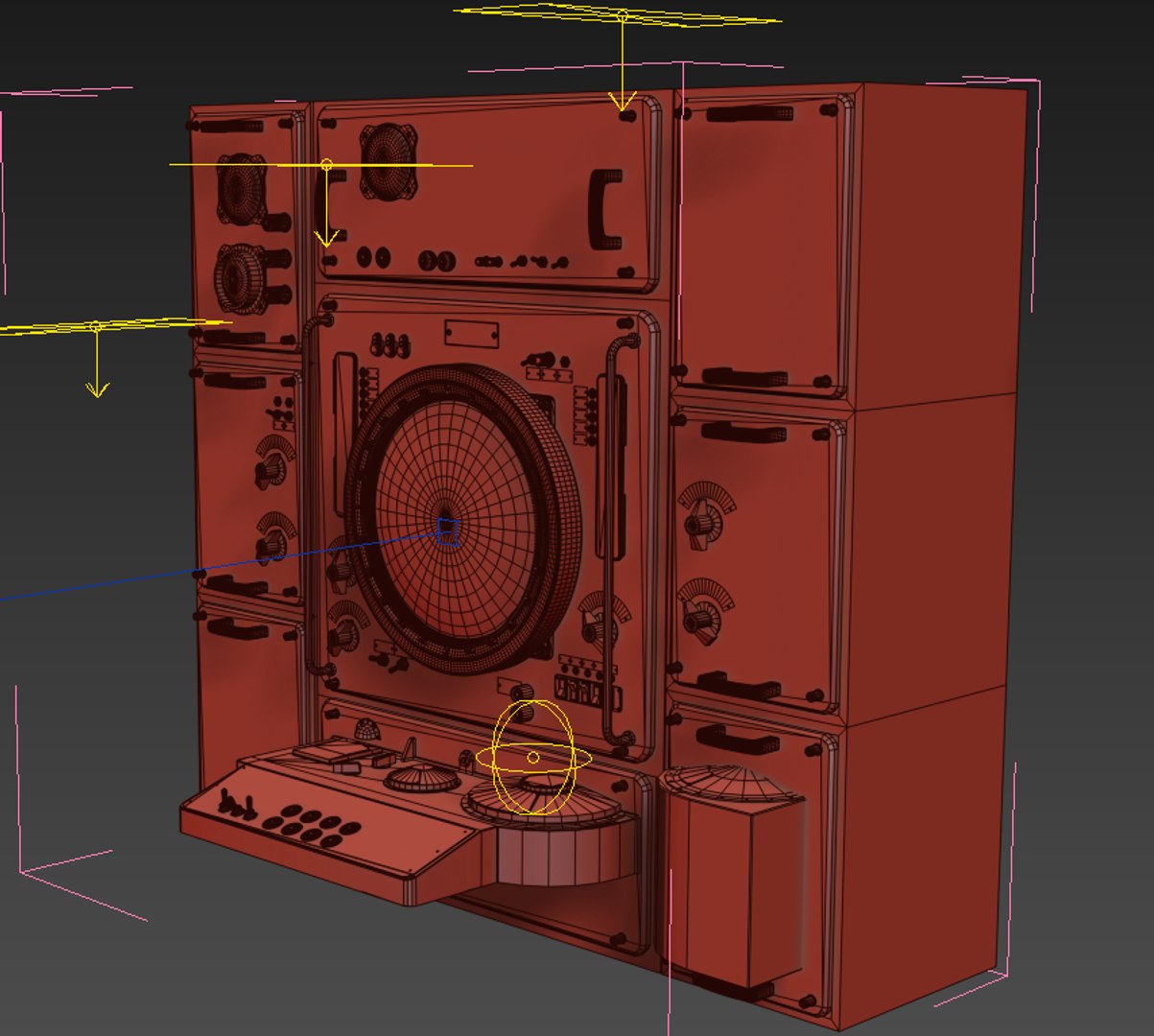 3d model of realistic radar screen
