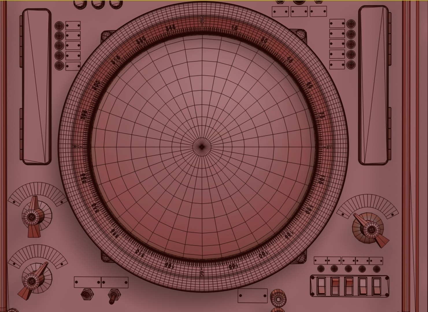 3d model of realistic radar screen