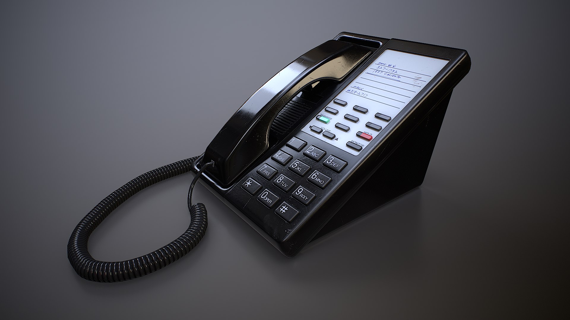 Office Telephone Black Color Low-poly 3D - TurboSquid 2231944