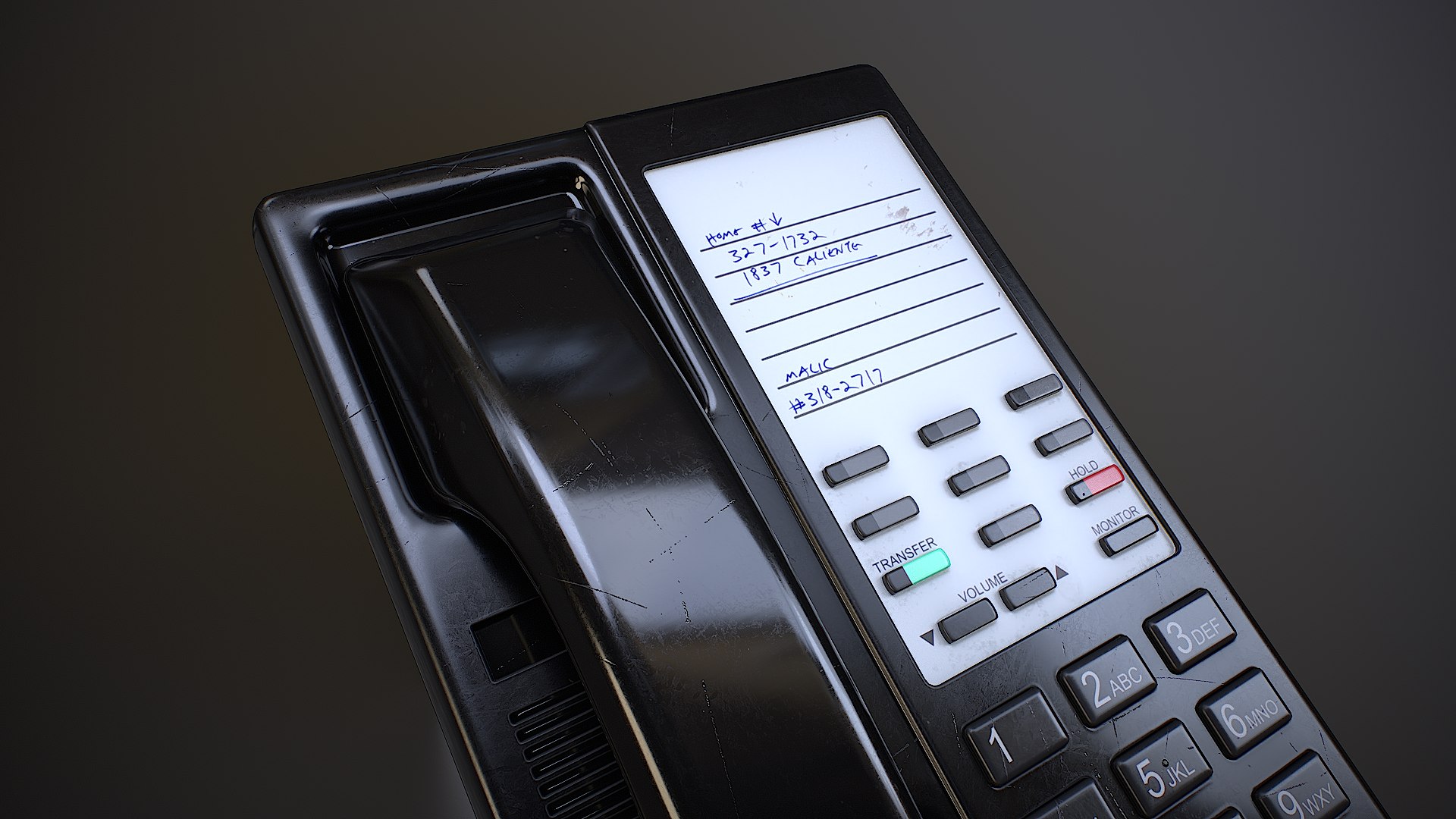 Office Telephone Black Color Low-poly 3D - TurboSquid 2231944