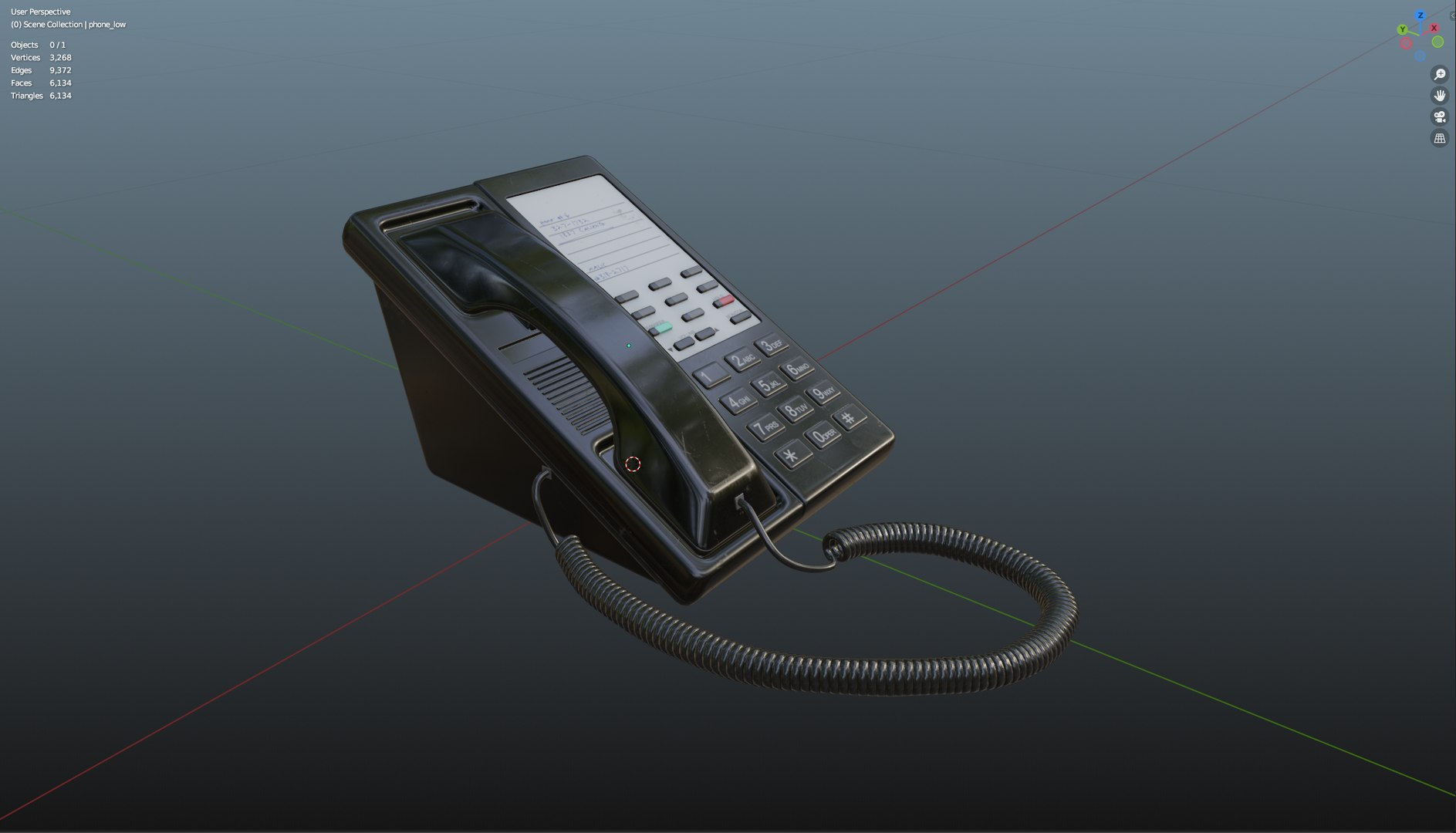 Office Telephone Black Color Low-poly 3D - TurboSquid 2231944