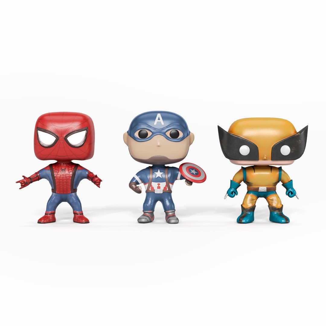 3 Funko Pop Set Of Toys 3D - TurboSquid 1724552